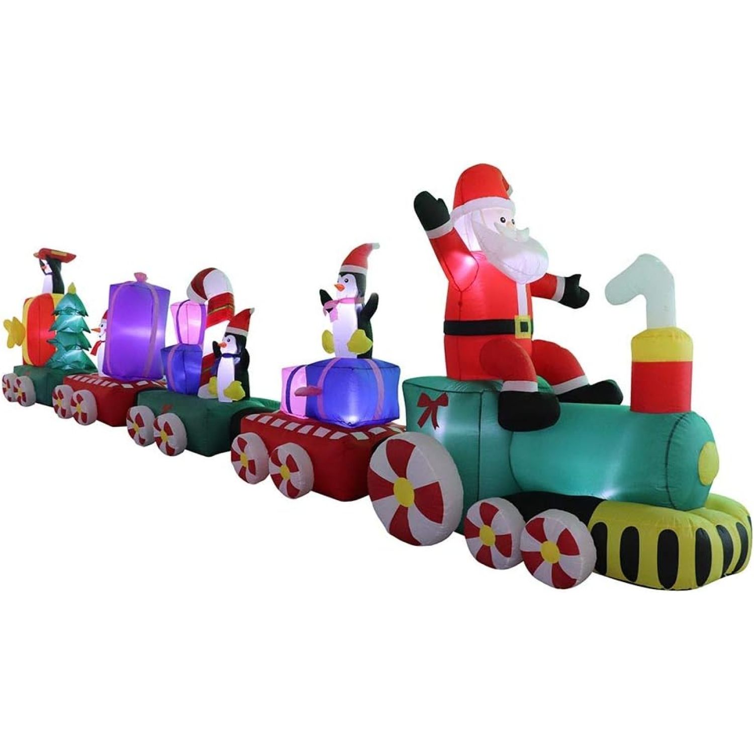 20ft Air Blown Inflatable Christmas Train w/Penguins, Presents, and ...