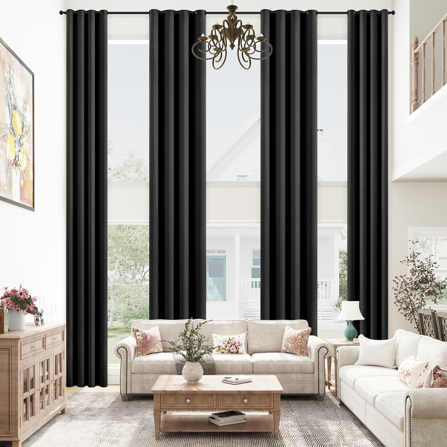 20ft Blackout Curtain Panels - Thermal Insulated Luxury Drapes for ...