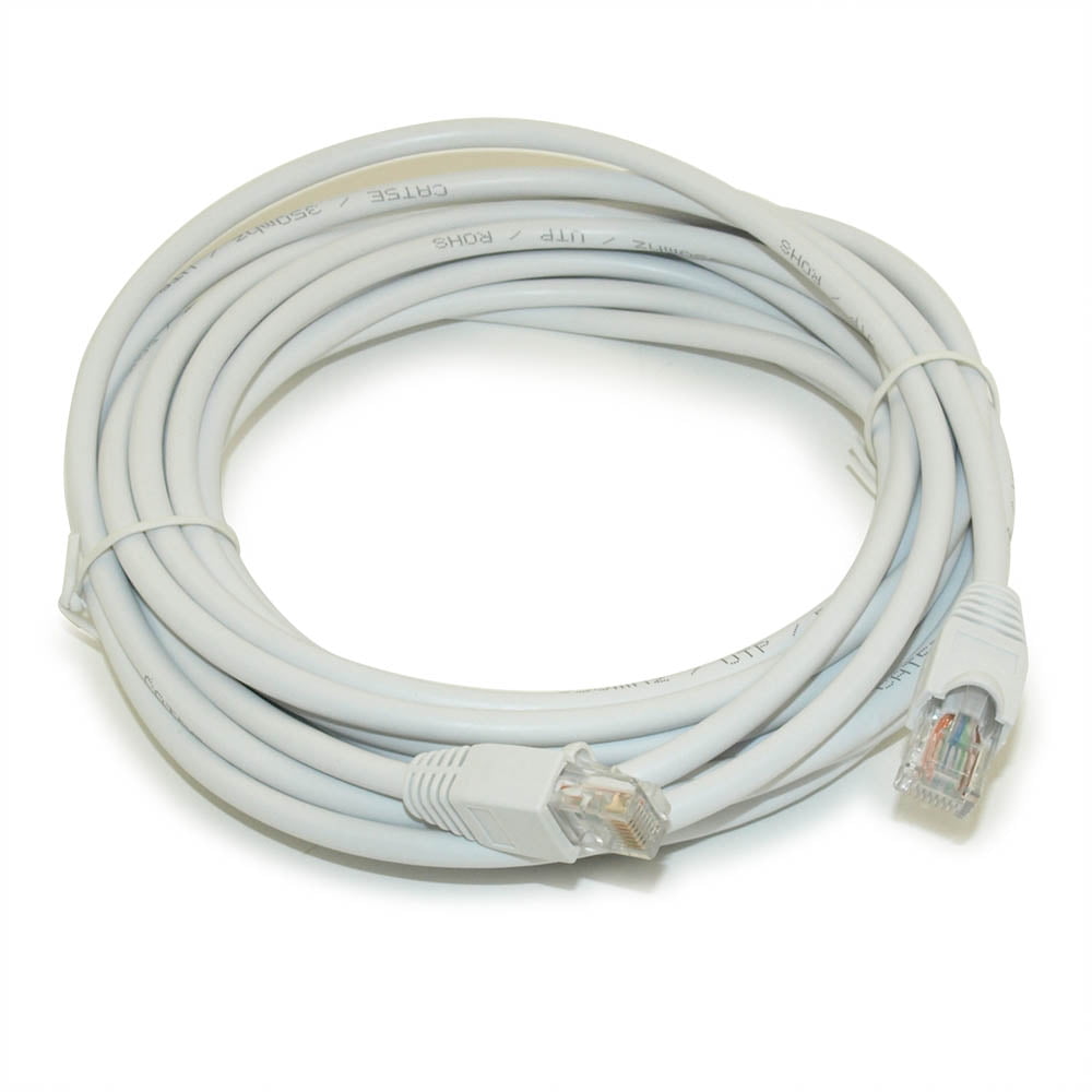 20ft Cat5E Ethernet RJ45 Patch Cable, Stranded, Snagless Booted, WHITE ...