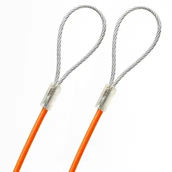 20ft Order To Size 1/16 Galvanized Steel Cable ORANGE Vinyl Coated To 1 ...