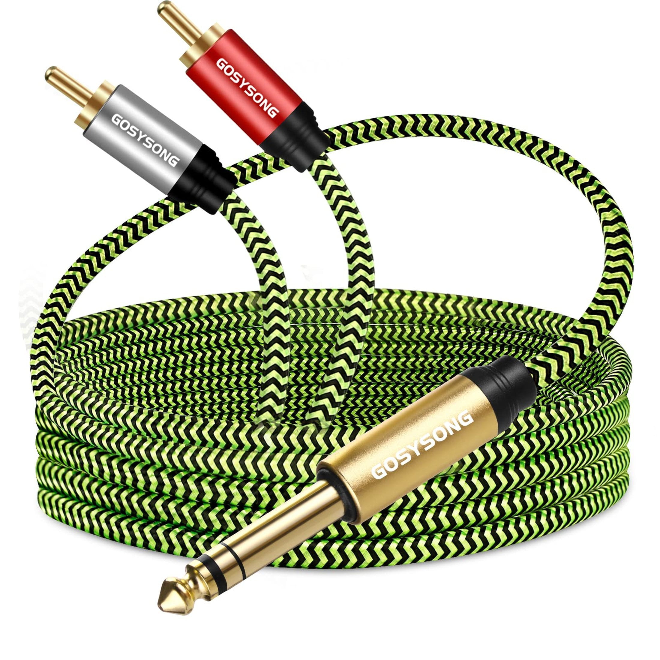 20ft RCA to 1/4 TRS Y Splitter Audio Cable for Versatile Connections ...