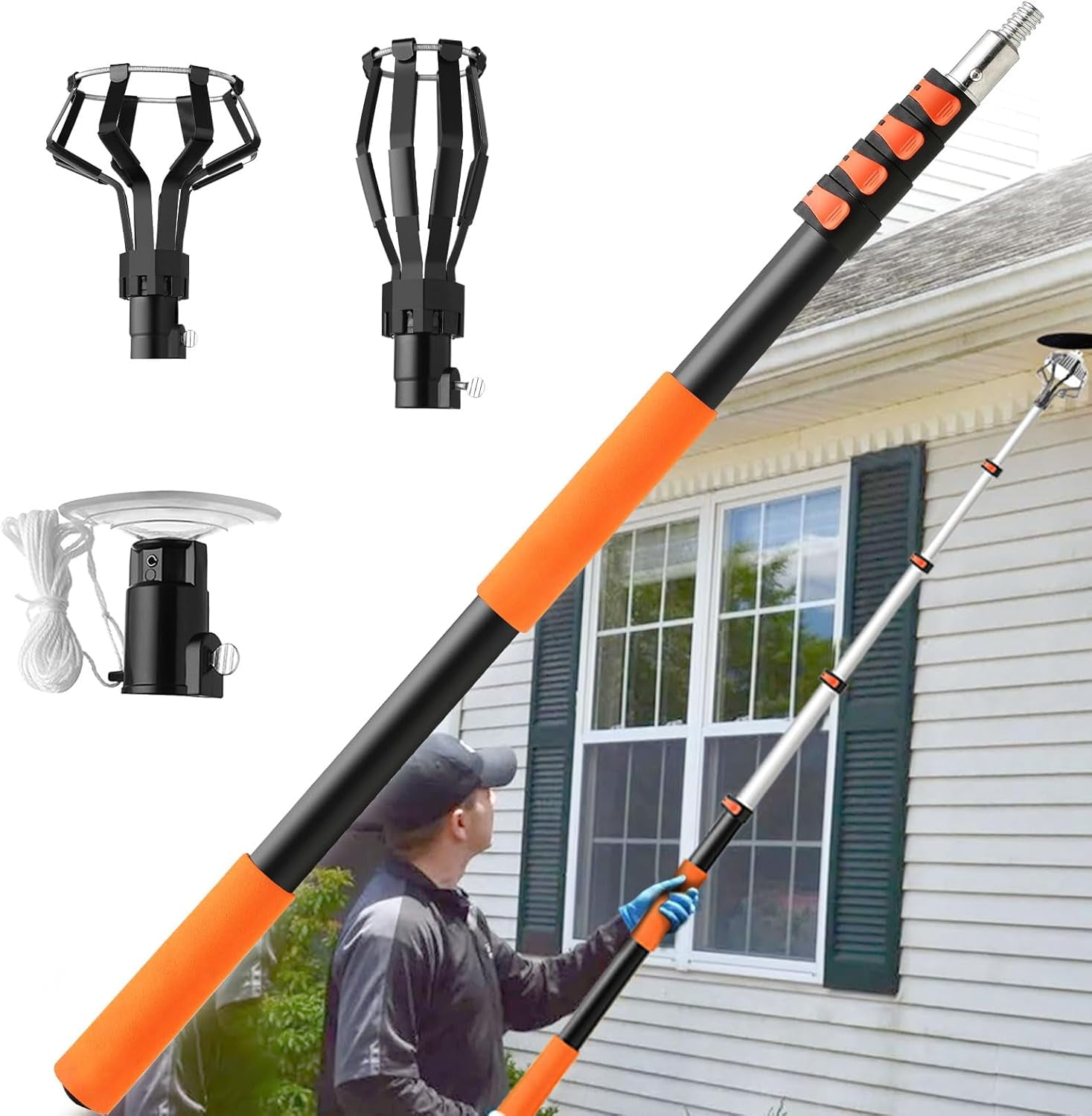 20ft Reach Light Bulb Changer for High Ceilings Telescopic Light Bulb ...