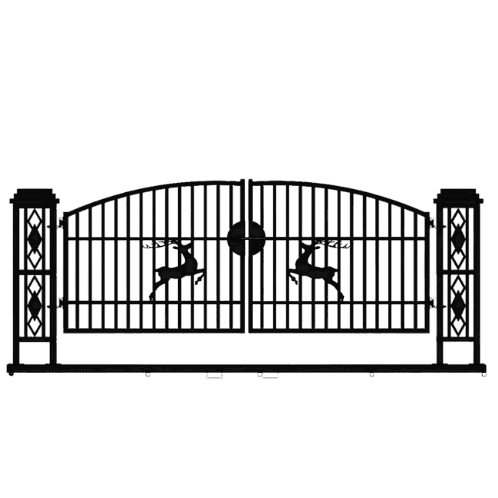 20ft Single Arc Wrought Steel Garden Driveway Gate with Post - Walmart.com