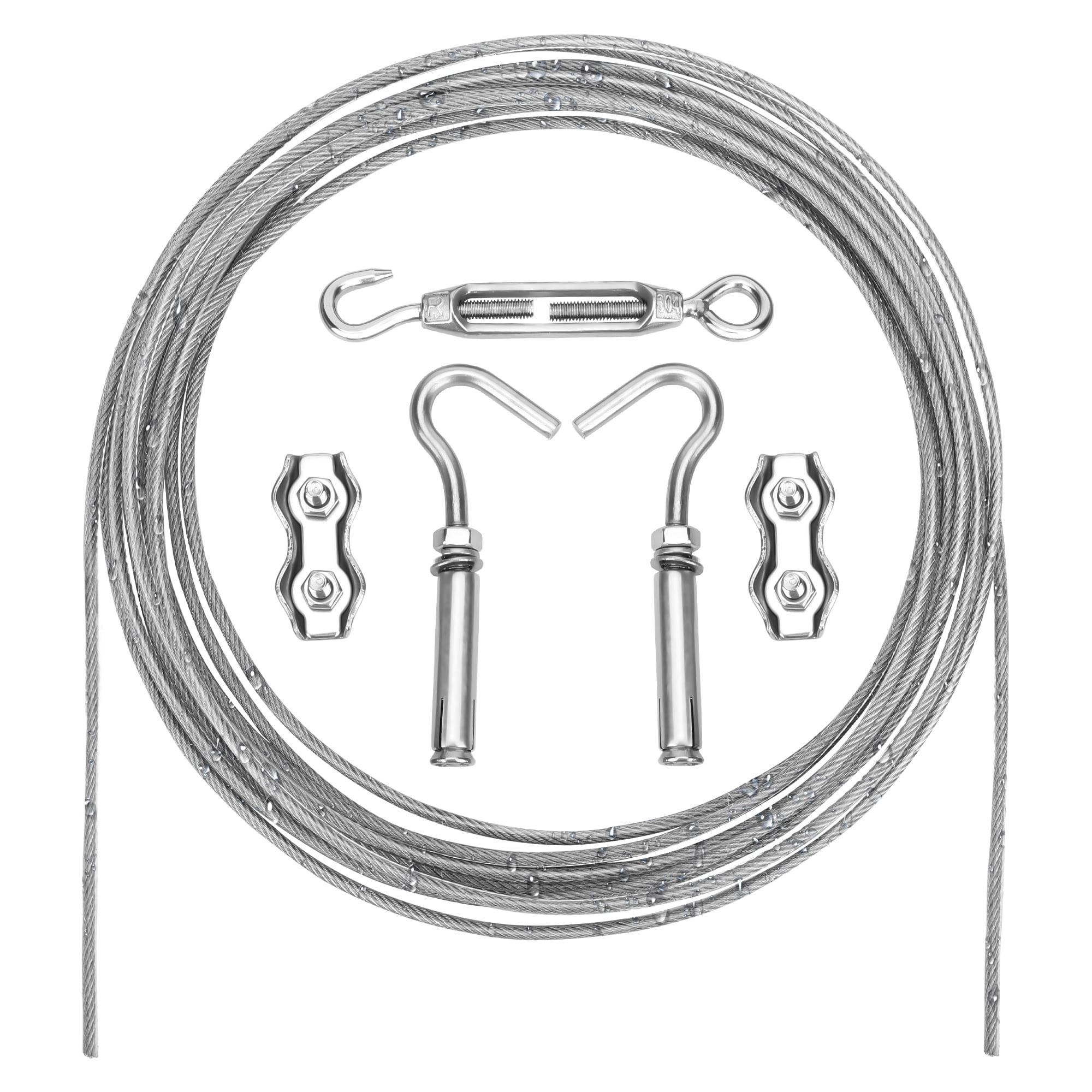 20ft Stainless Steel Clotheslines, EEEkit Waterproof Clothes Rope Cable ...