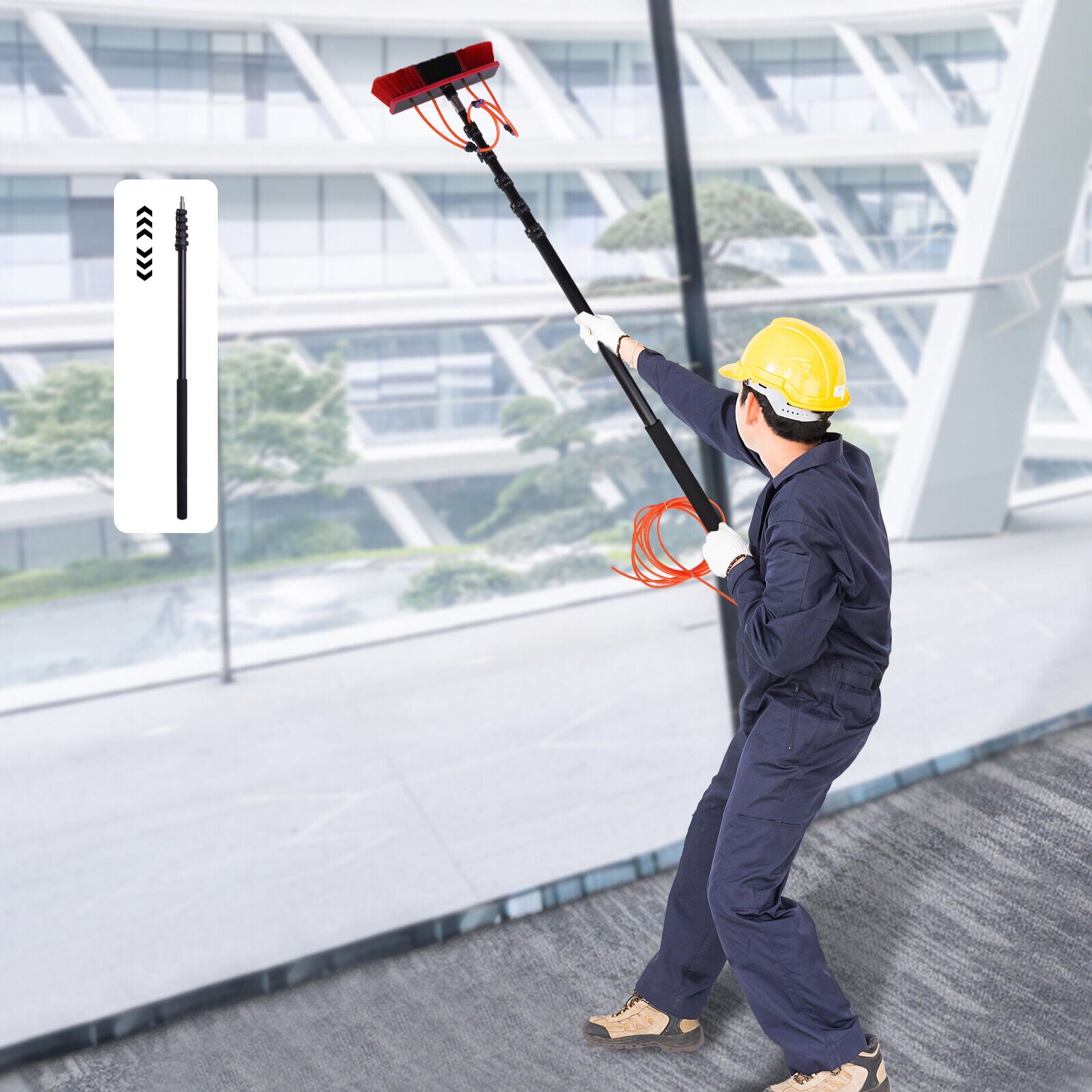 20ft Water Fed Pole Cleaning Brush Tool for Window+ Solar Panel Clean ...