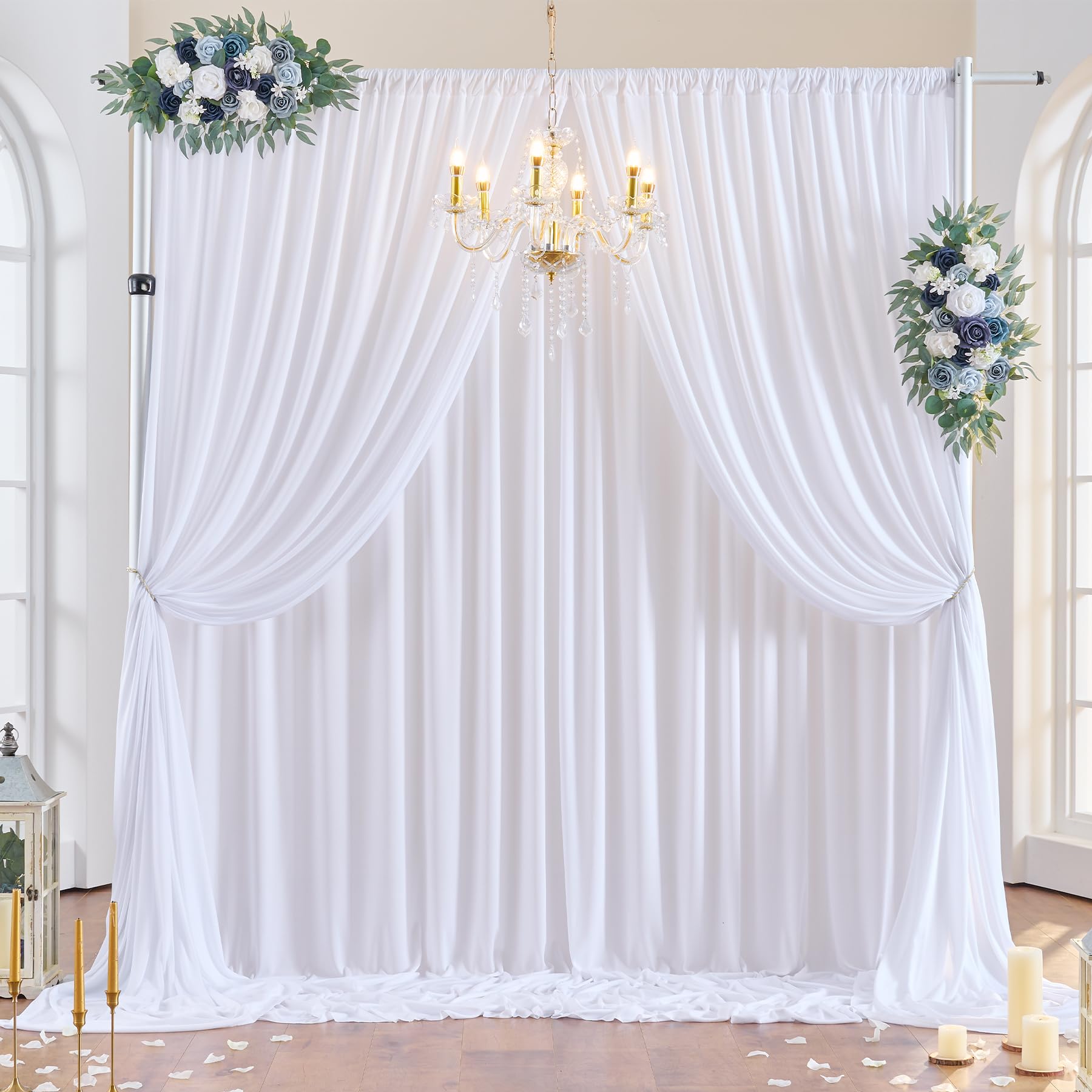 20ft x 10ft White Backdrop Curtains for Parties White Photo Backdrop ...