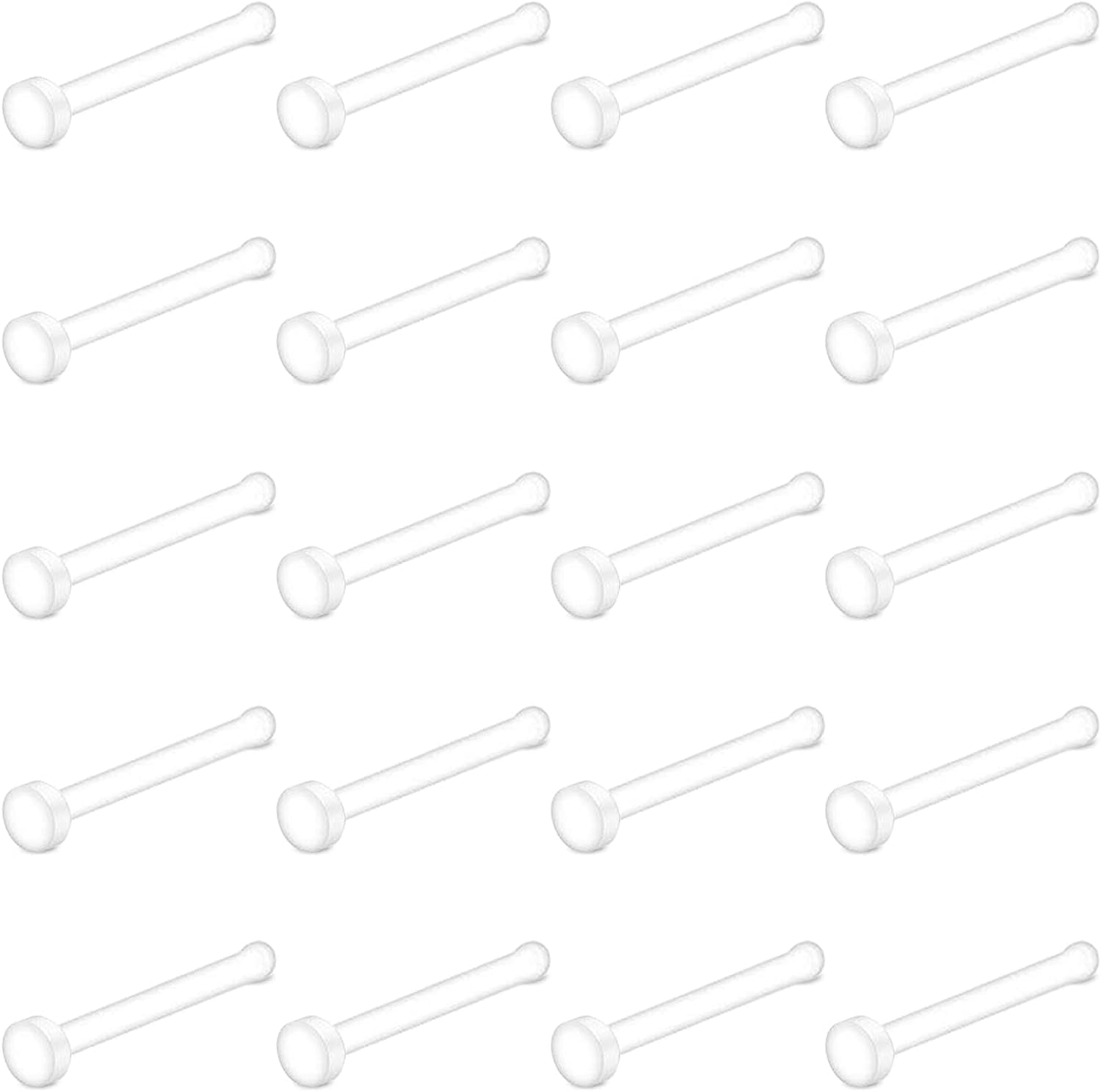 20g Clear Nose Studs Nose Rings Retainer Acrylic Nose Rings for Work ...