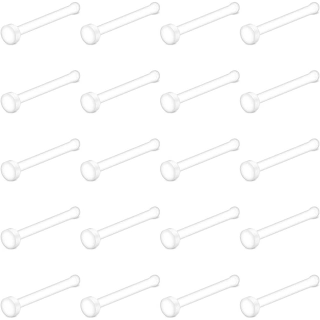 20g Clear Nose Studs Nose Rings Retainer Acrylic Nose Rings for Work ...