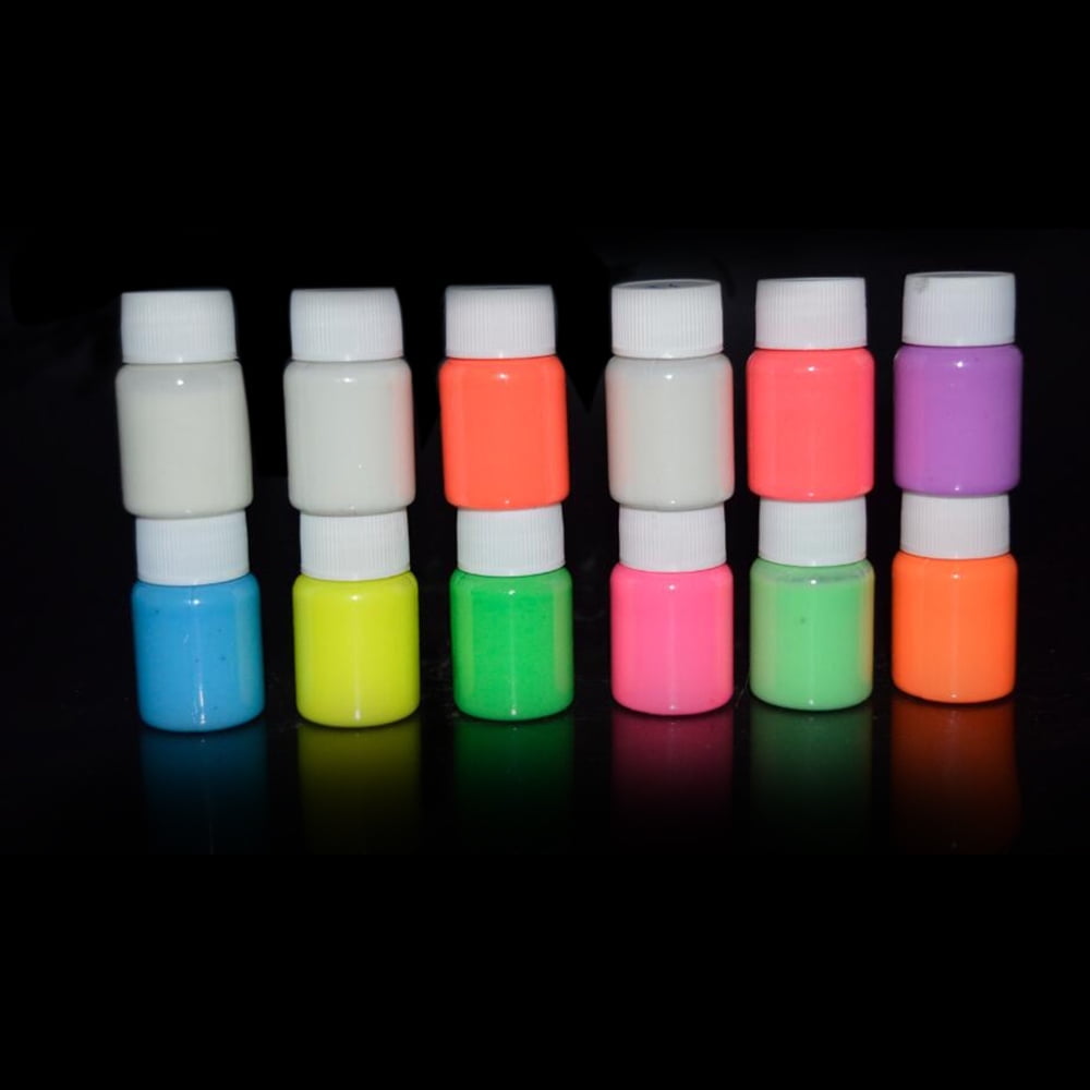 20g Glow in the Dark Fluorescent Colorful Acrylic Luminous Paint Bright ...