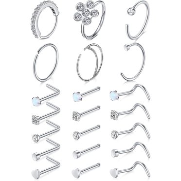 Briana Williams 20g Stainless Steel Nose Rings Hoop L Nose Studs ...