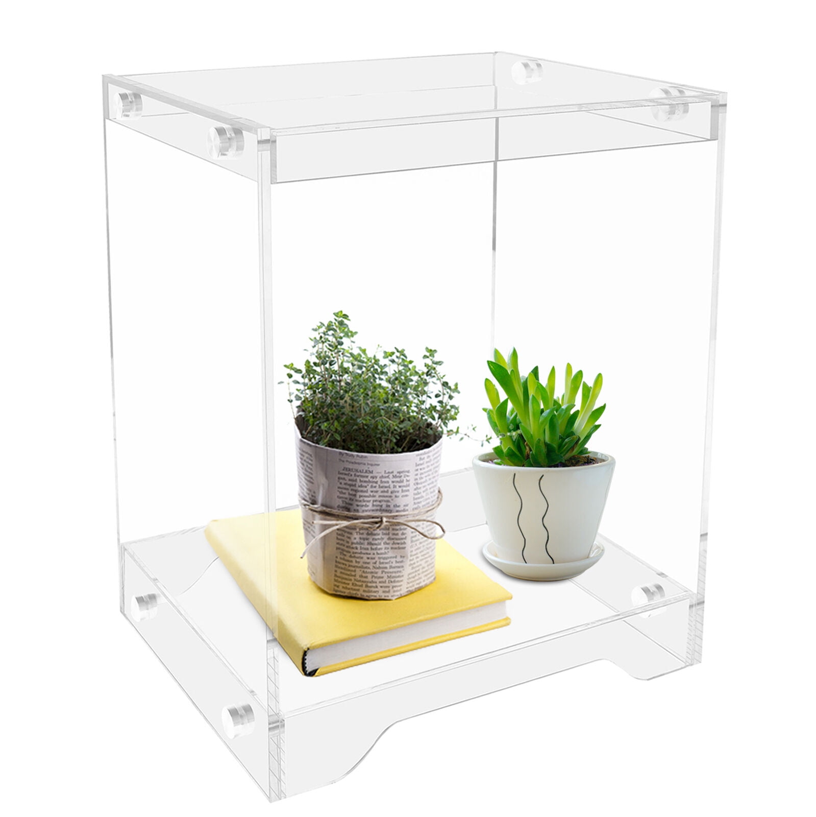 20in 2-Tier Acrylic End Table Clear Coffee Desk Bed Side Table Bedside ...