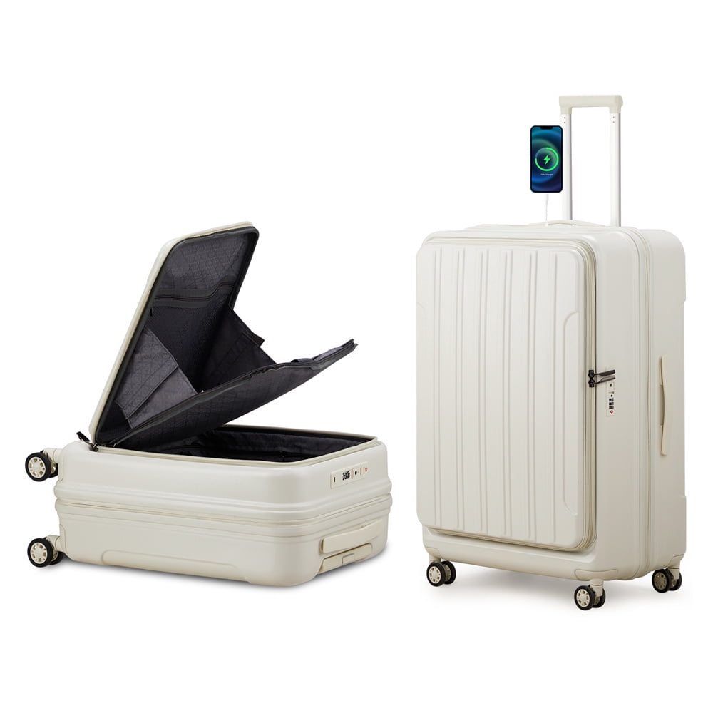 20in Carry on Luggage with USB Port, Hard Shell Expandable Suitcase ...