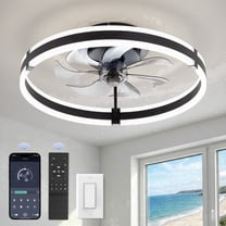 60inch Black Ceiling Fans with Lights and Remote/App Control, Low ...