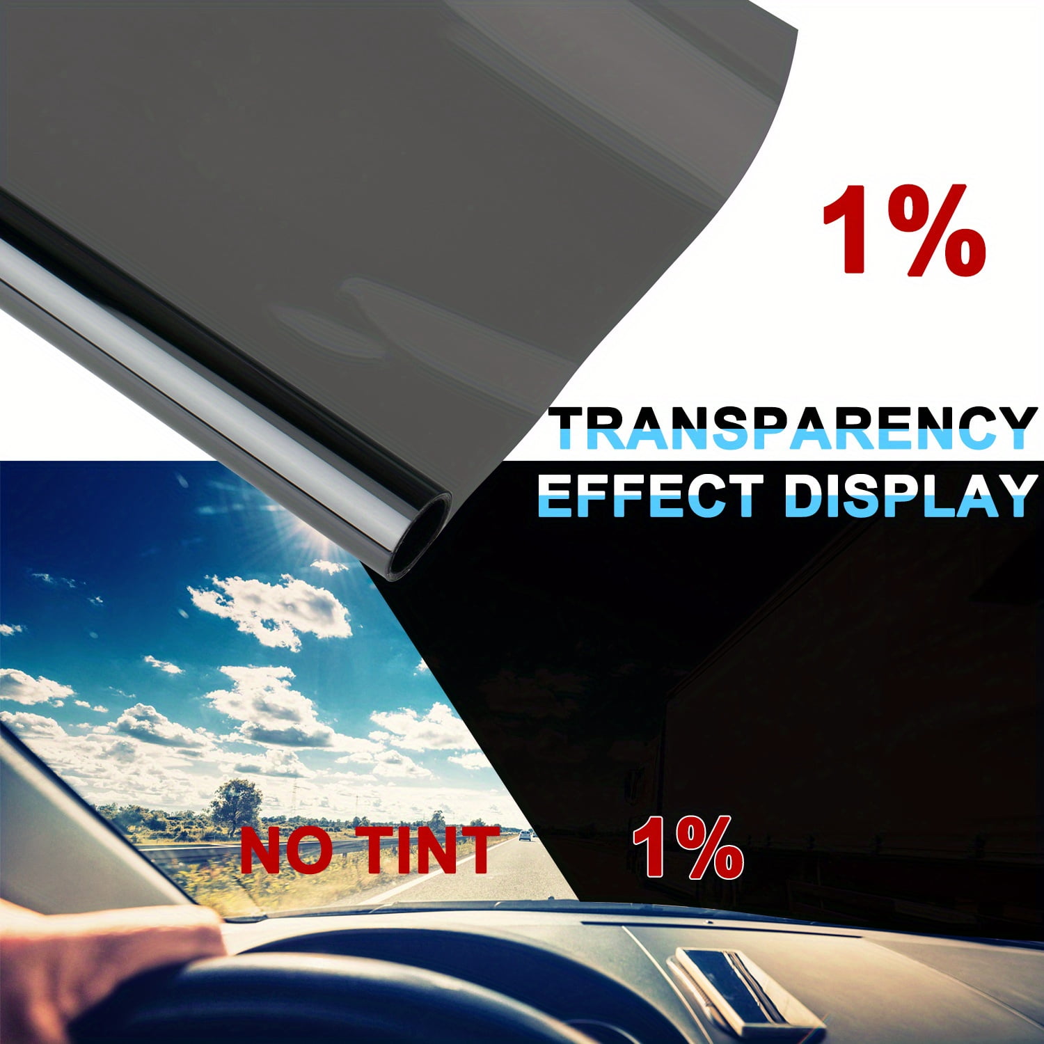 20in x 10FT/0.5M x 3M Uncut Roll Window 5%-50% VLT Tint Film For Car ...
