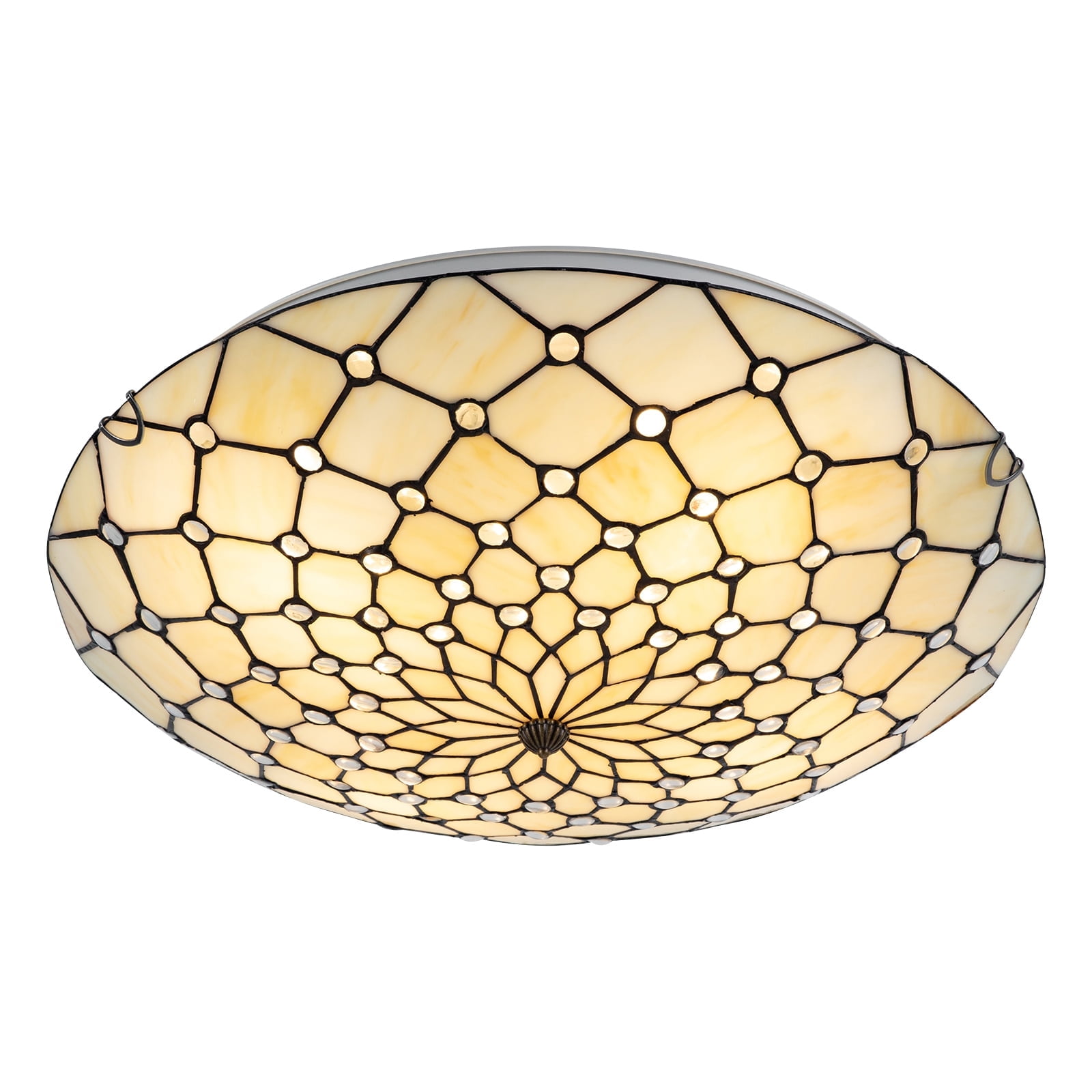 20inch Flush Mount Chandelier Light Stained Glass Handmade Ceiling Lamp ...
