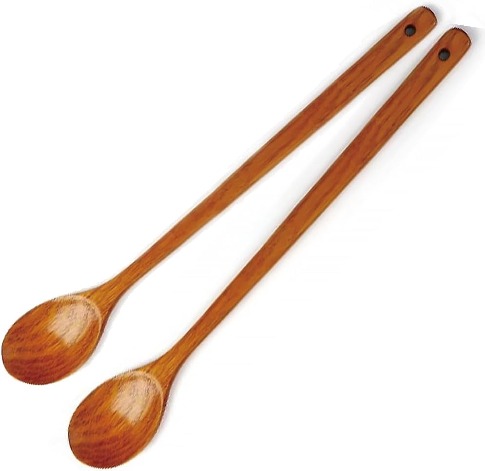 20inch Long Handle Wooden Spoon, Wooden Mixing Spoon Super Strong ...