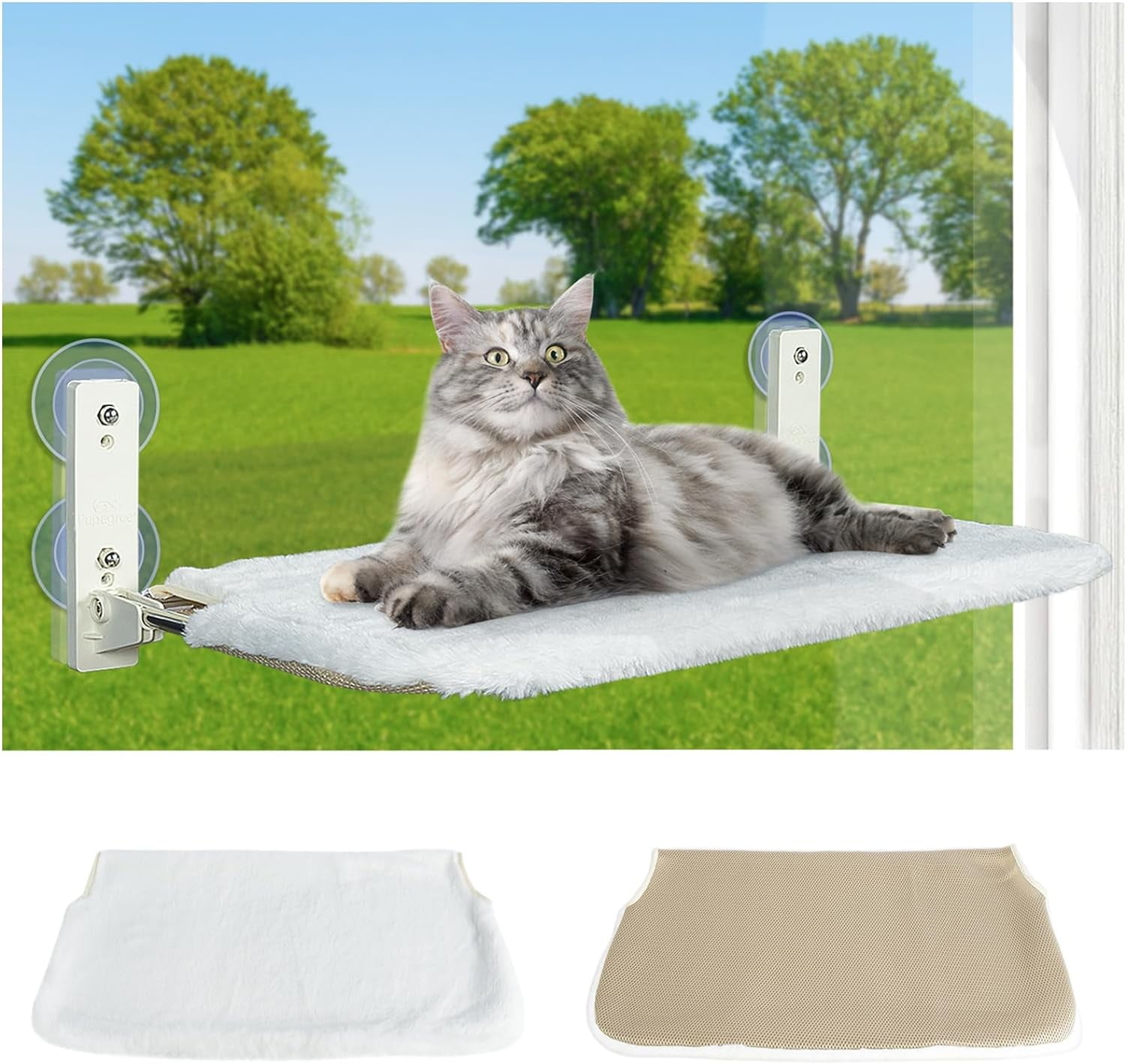 20inches Foldable Cat Window Perch for Indoor Cats, Cordless Cat ...
