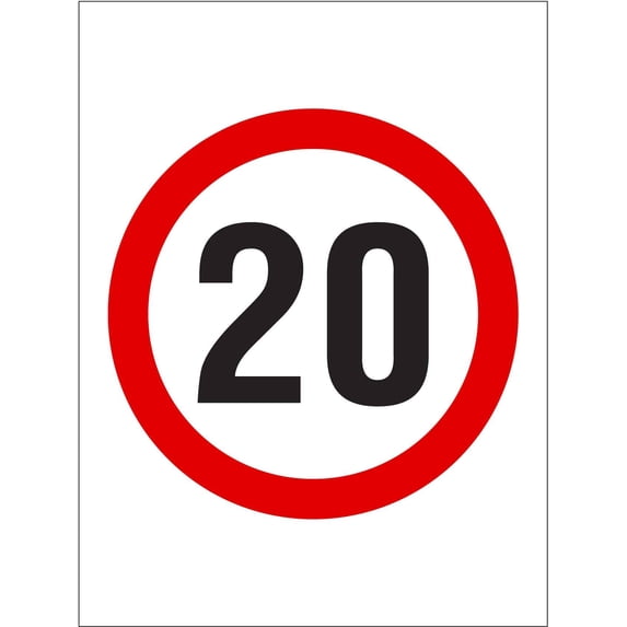 20km Speed Metal Sign Caution Danger Safety Security Warning Notice ...