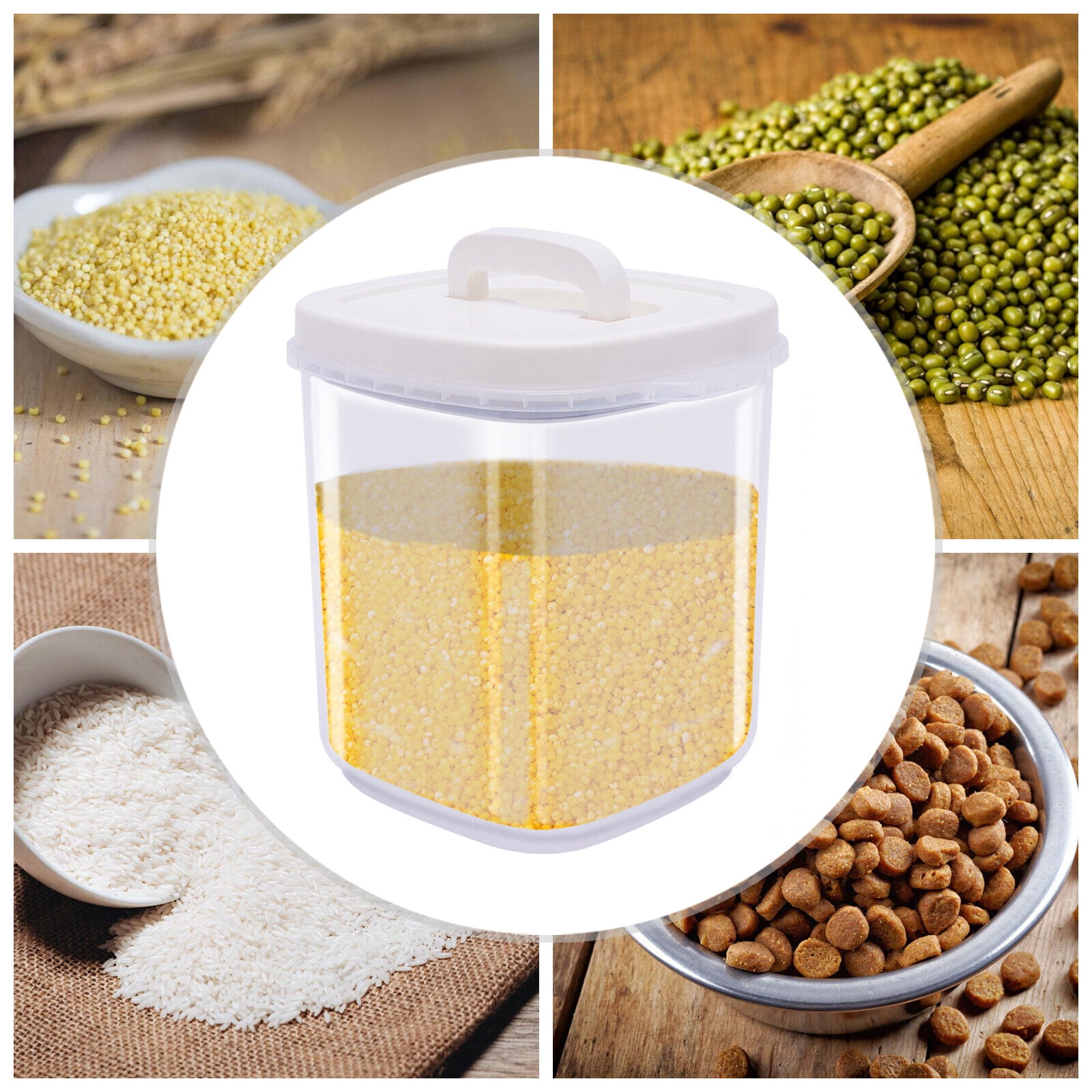 20lbs Airtight Rice Bucket Canister Dry Food Storage Container with ...