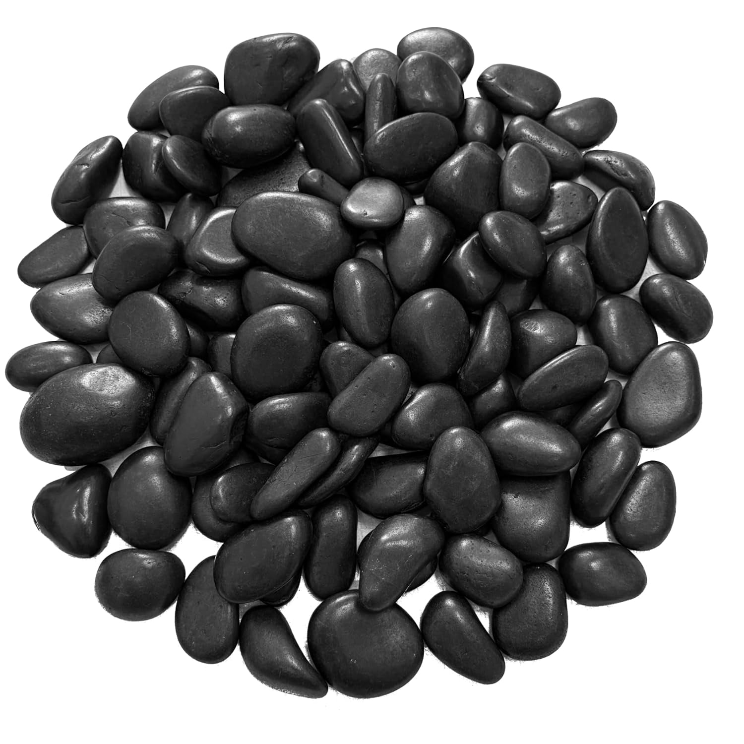 20lbs Black Natural Decorative River Rocks– 1-2 Inch Polished Pebbles ...