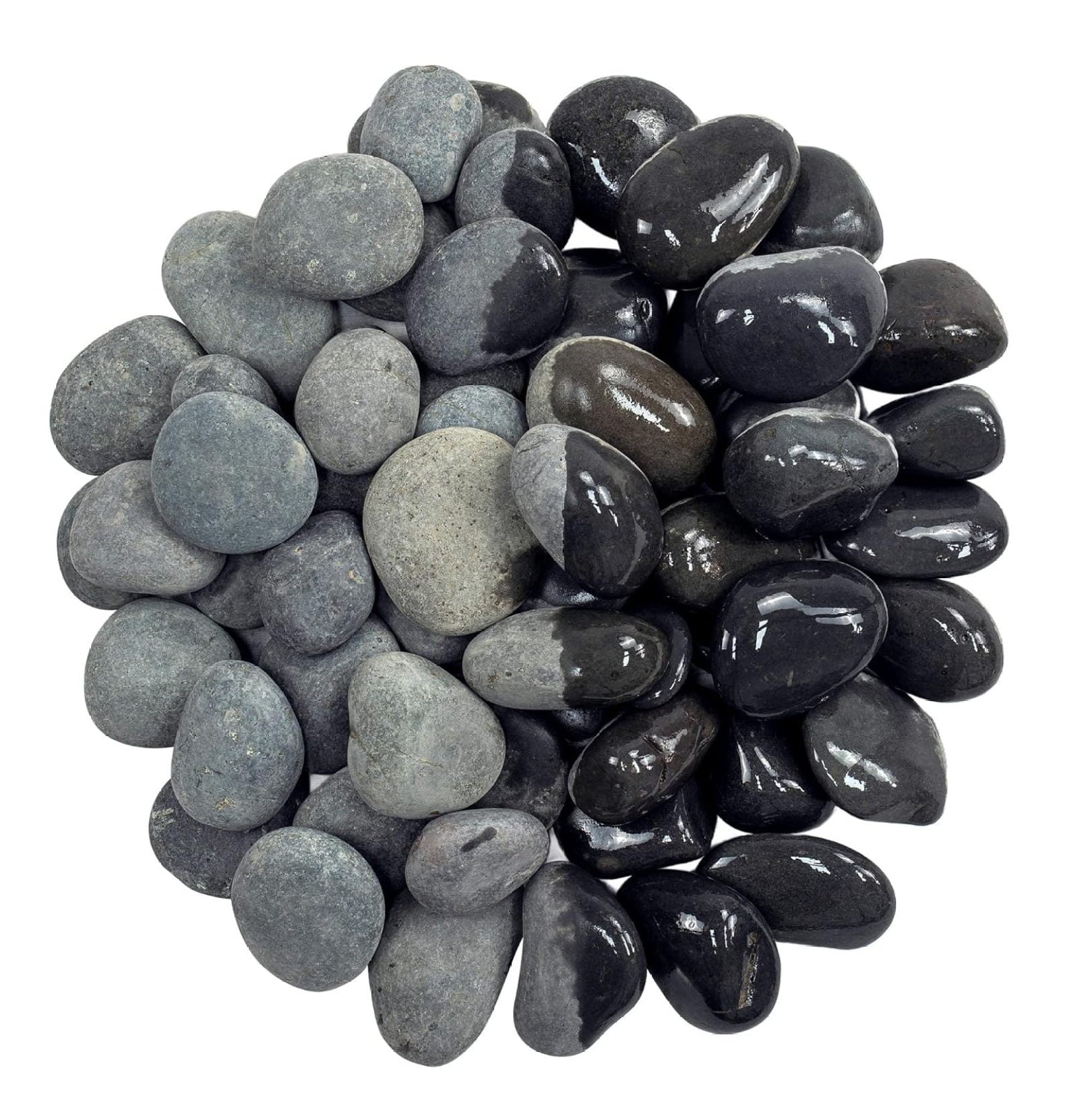20lbs Large River Rocks for Landscaping, 2-3 Inch Big Black Pebbles ...