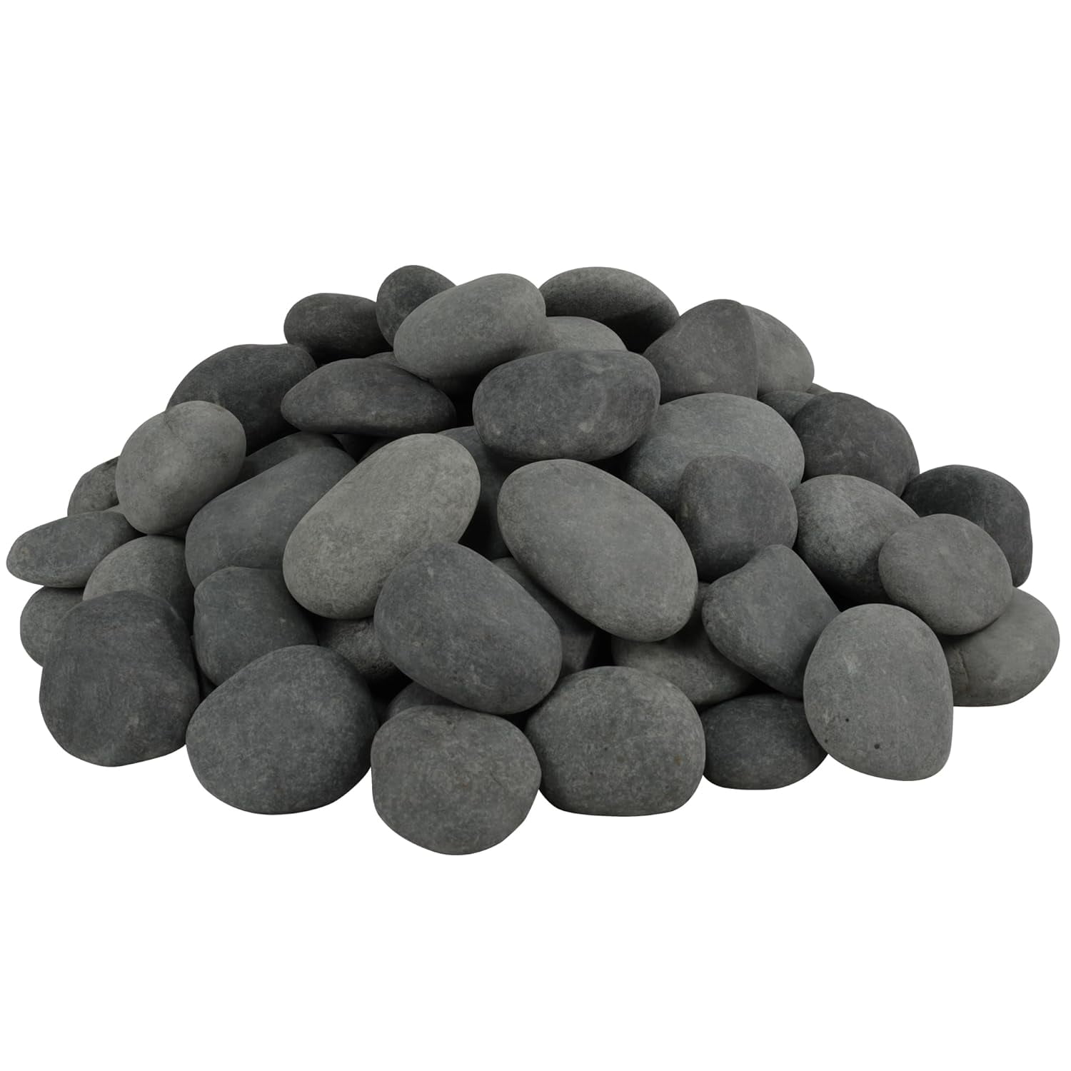 20lbs Large River Rocks for Landscaping, 2-3 Inch Big Black Pebbles ...