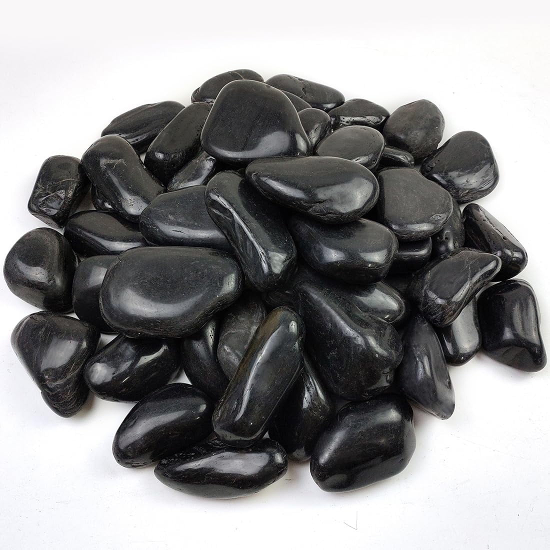 20lbs Large River Rocks for Landscaping, 3-4" Black Pebbles for Garden ...