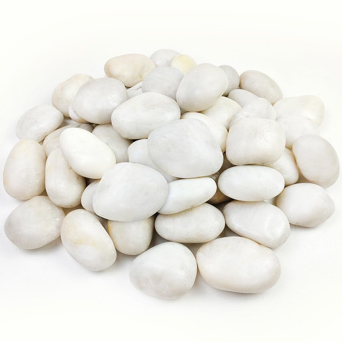 20lbs Large River Rocks for Landscaping, 3-4" White Pebbles for Garden ...