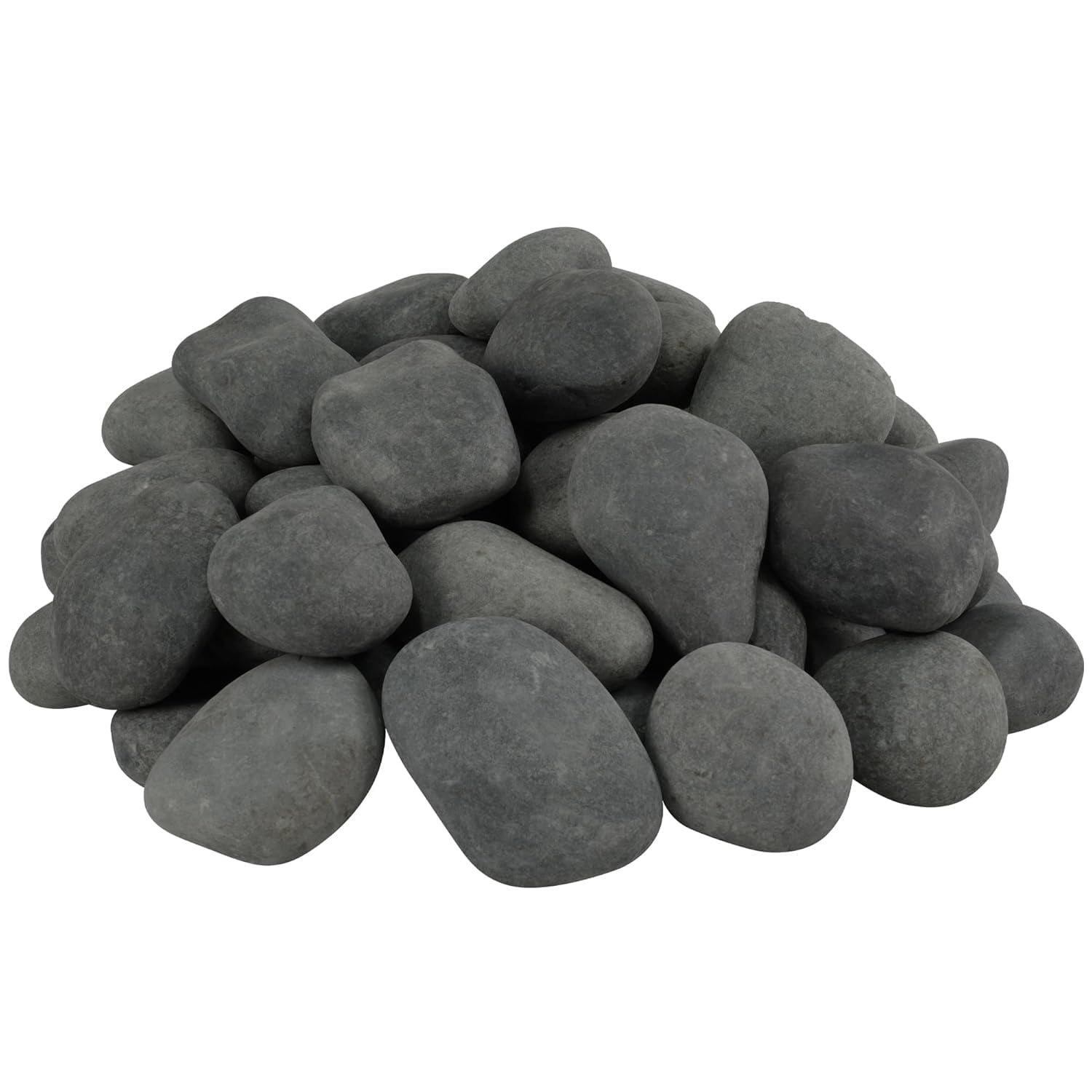 20lbs Large Unpolished Bulk Pebbles, 3-4 Inch Black River Rocks, Hand ...