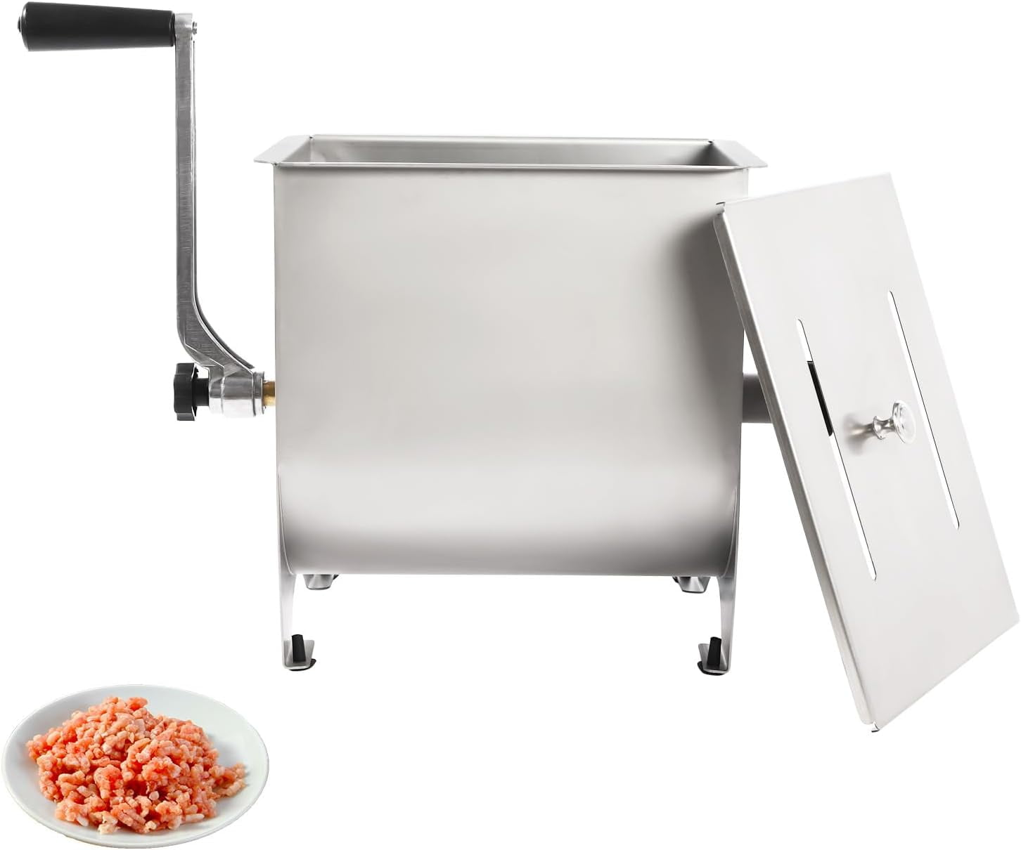 20lbs Manual Meat Mixer with Lid, Stainless Steel Meat Mixer for ...