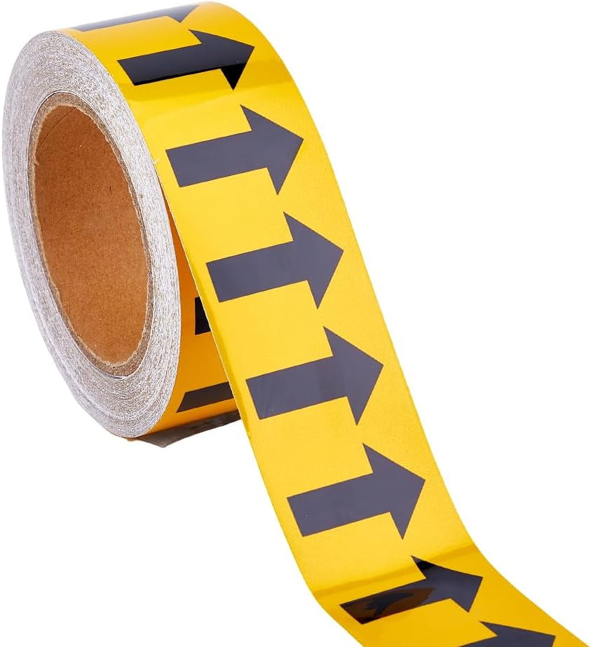 20m Arrow Indication Sticker Roll Pipe Reflective Marking Stickers Self ...