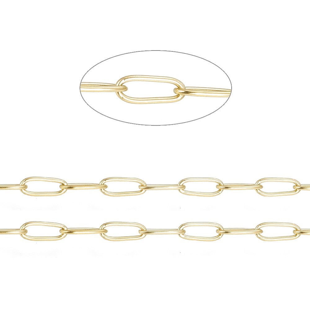 20m Ion Plating(IP) 304 Stainless Steel Paperclip Chains Soldered with ...