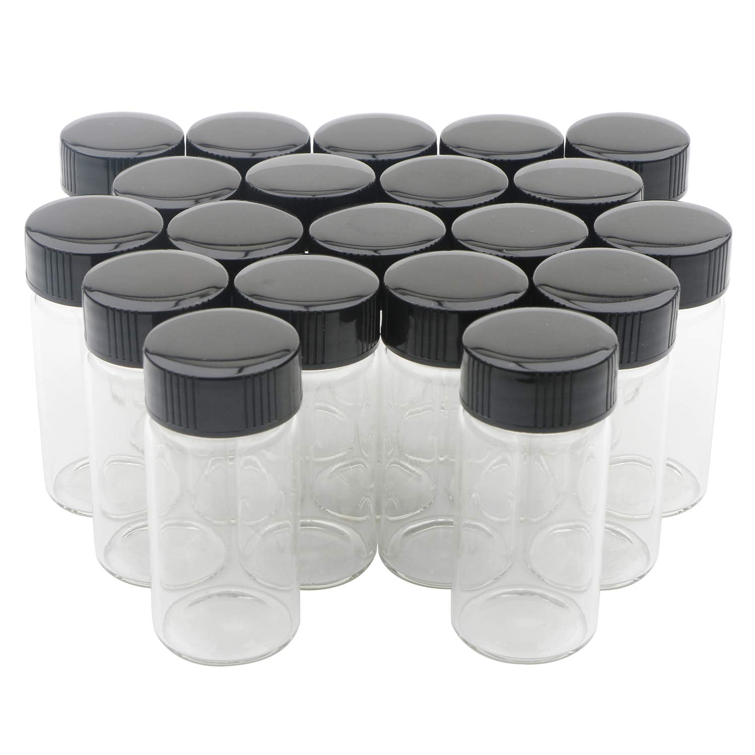 20ml (0.6 Oz) Clear Glass Vials Liquid Sample Glass Bottles Screwcap ...
