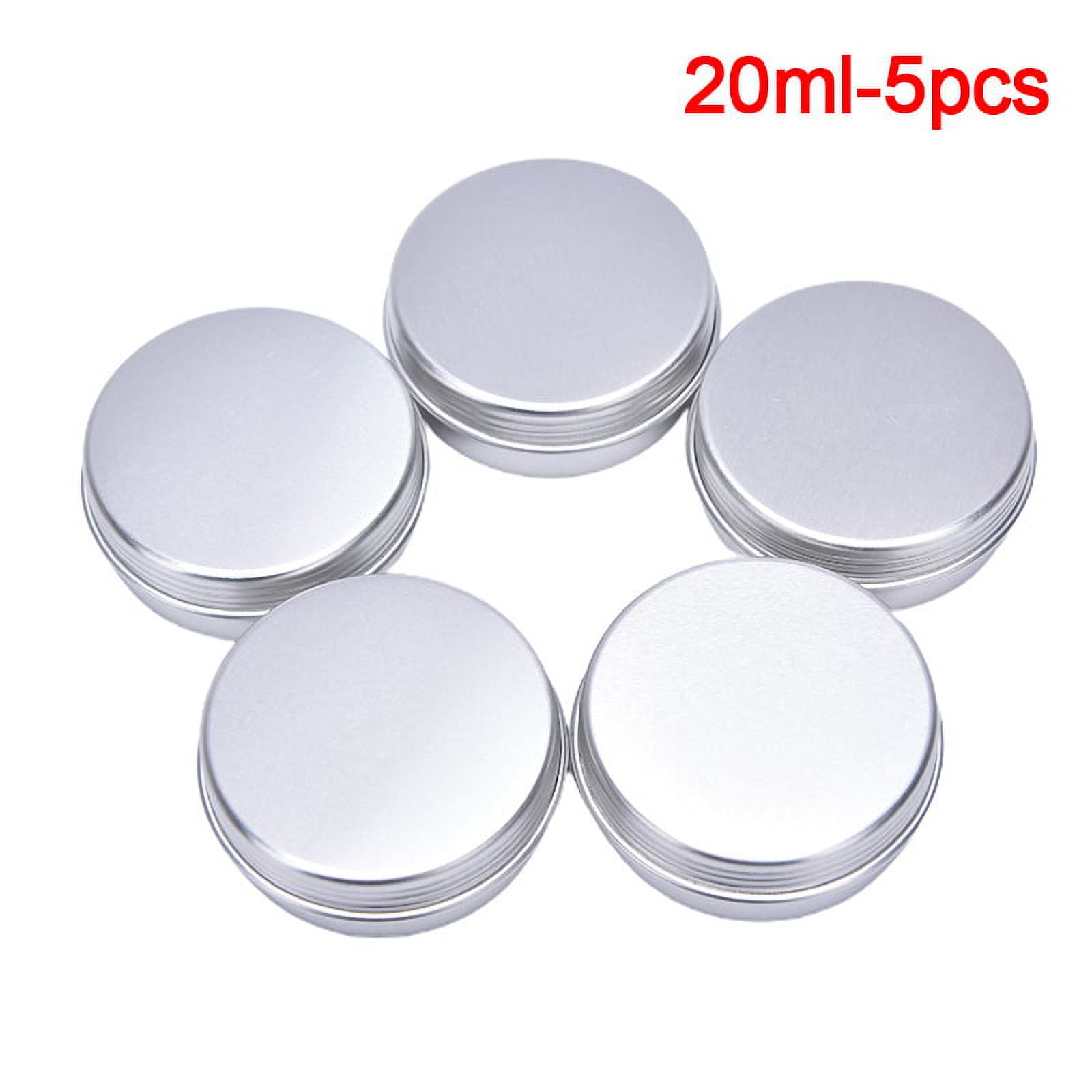 (20ml) 5Pcs Aluminum Mini Round Tin Metal Container Bottles Storage Jar ...