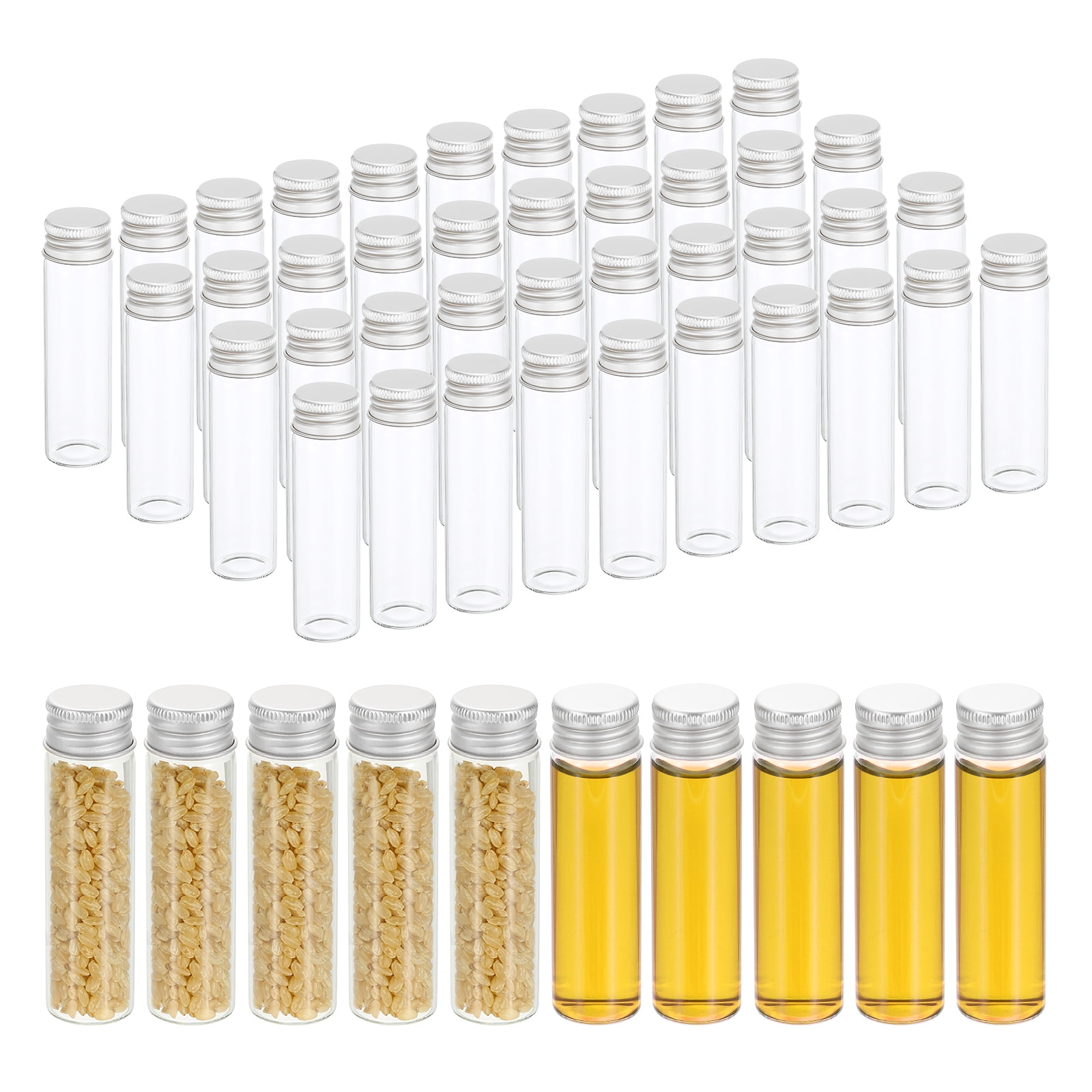 20ml Clear Glass Vials, 50 Pack Small Liquid Sample Vial with Screw ...