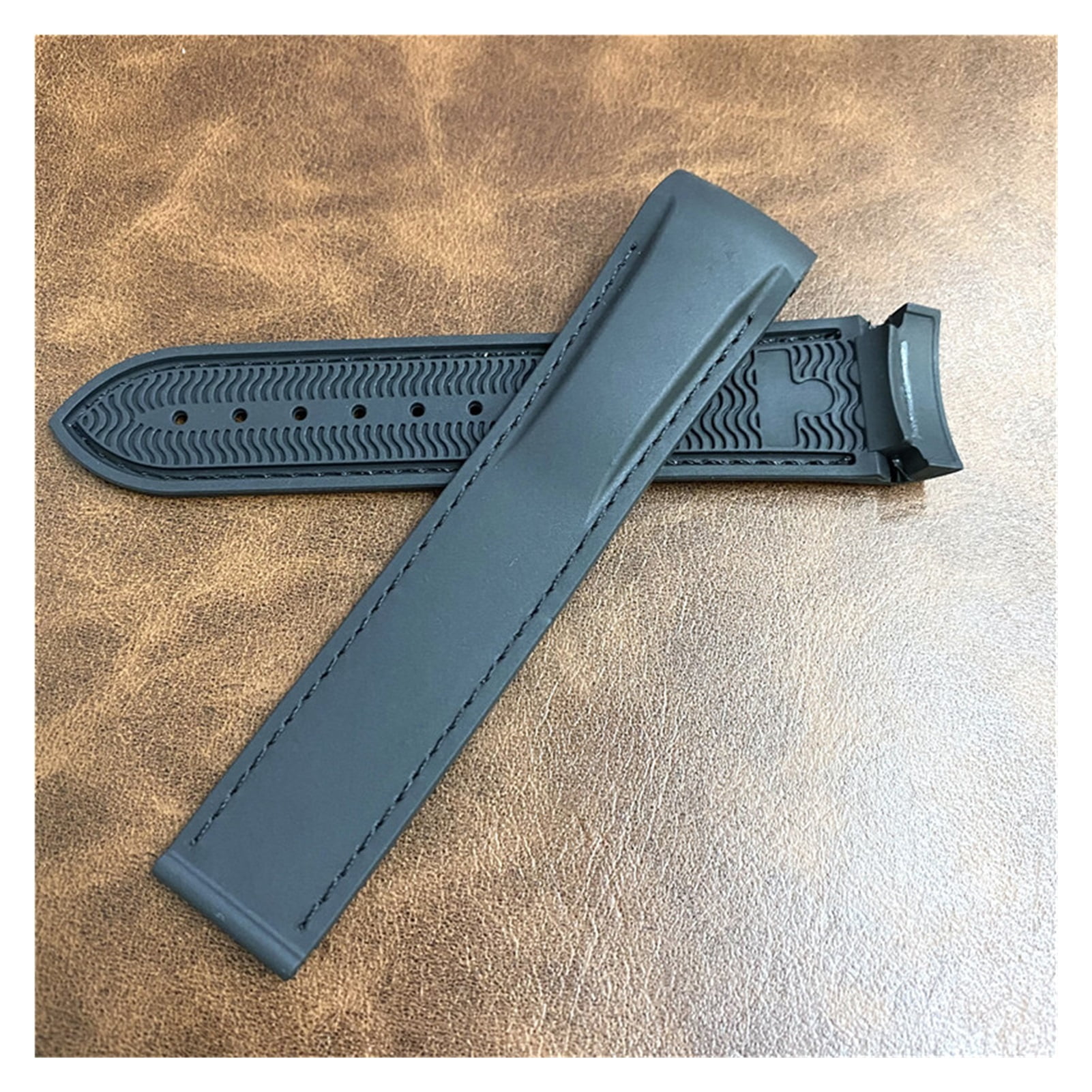 20mm 22mm 19mm 21mm Rubber Silicone Watchstrap Fit For Hamilton Khaki ...
