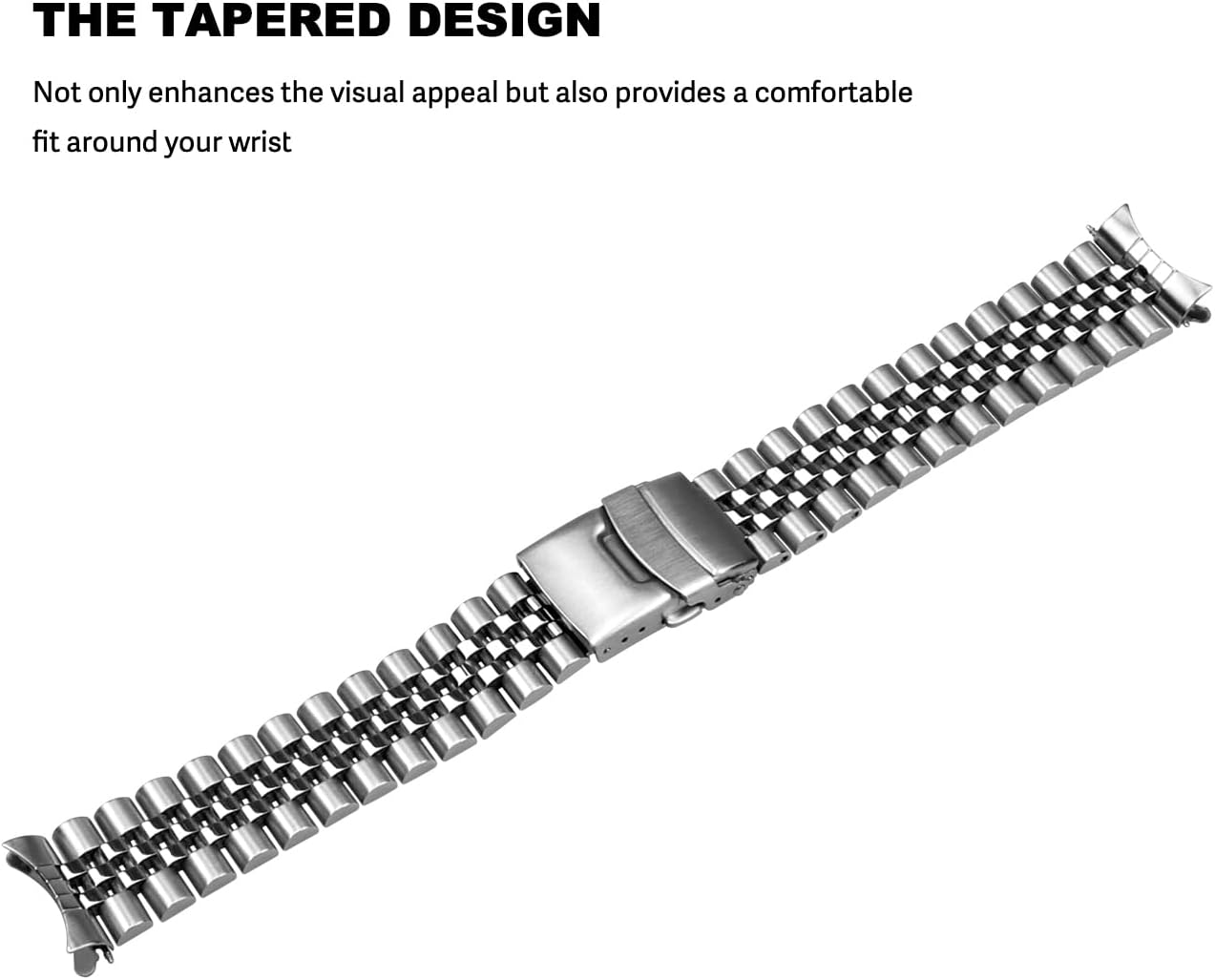 20mm 22mm 23mm 24mm Stainless Steel Watch Band Curved Ends Tapered 20mm 22mm 23mm 24mm Stainless Steel Watch Band Curved Ends Tapered