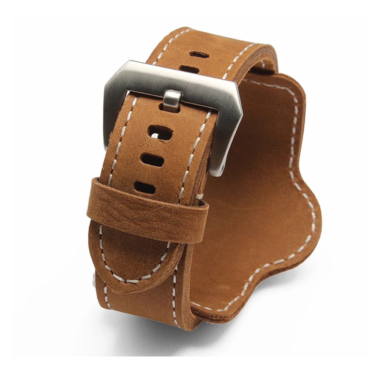 20mm 22mm 24mm 26mm Quality Cuff Bracelet watch Strap Leather Watchband ...