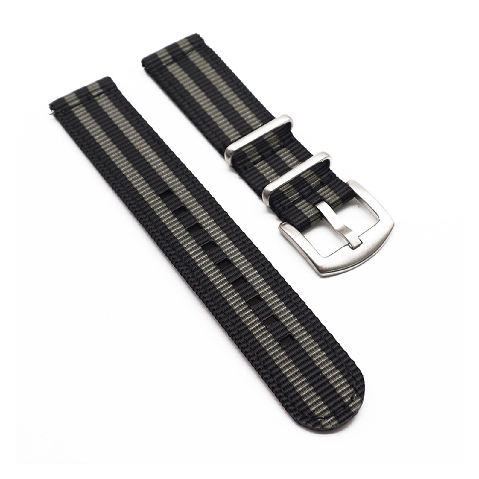 20mm 22mm Black Khaki Striped Bands Nato Strap Fit For Army Sport Watch ...