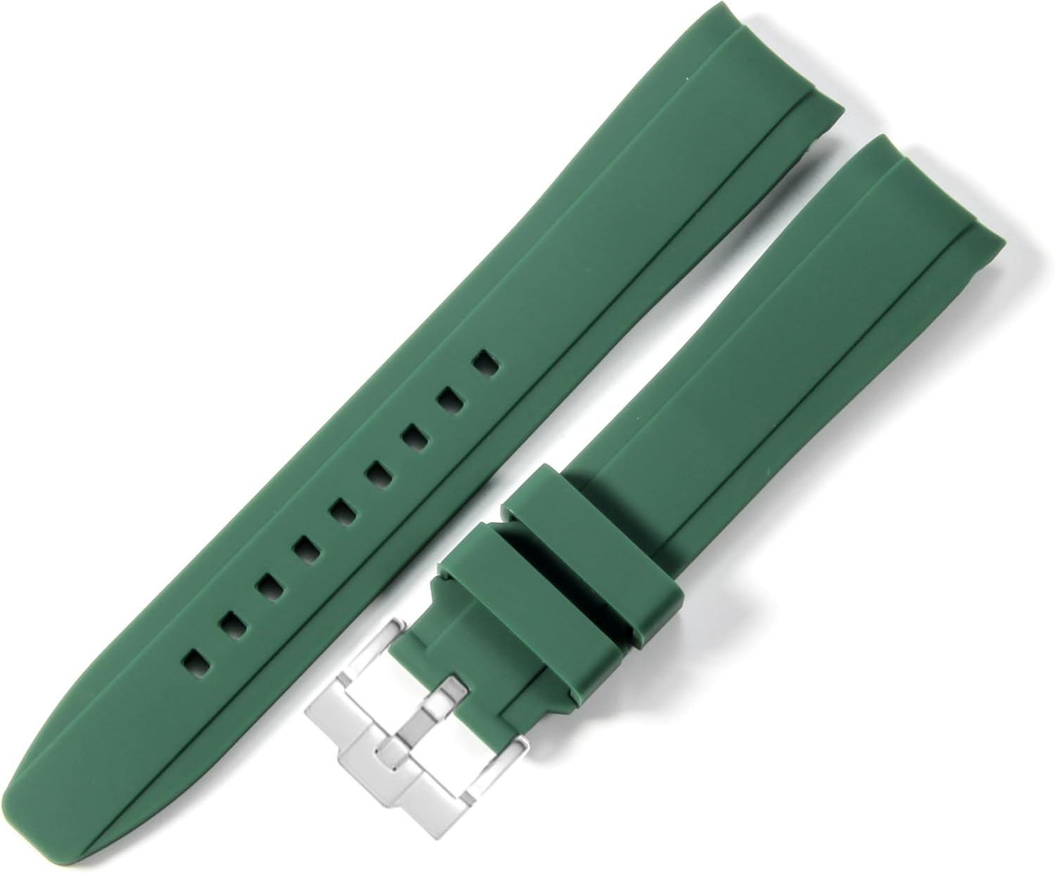 20mm/22mm Curved Lug End Rubber Strap Watch Band For Men & Women for ...