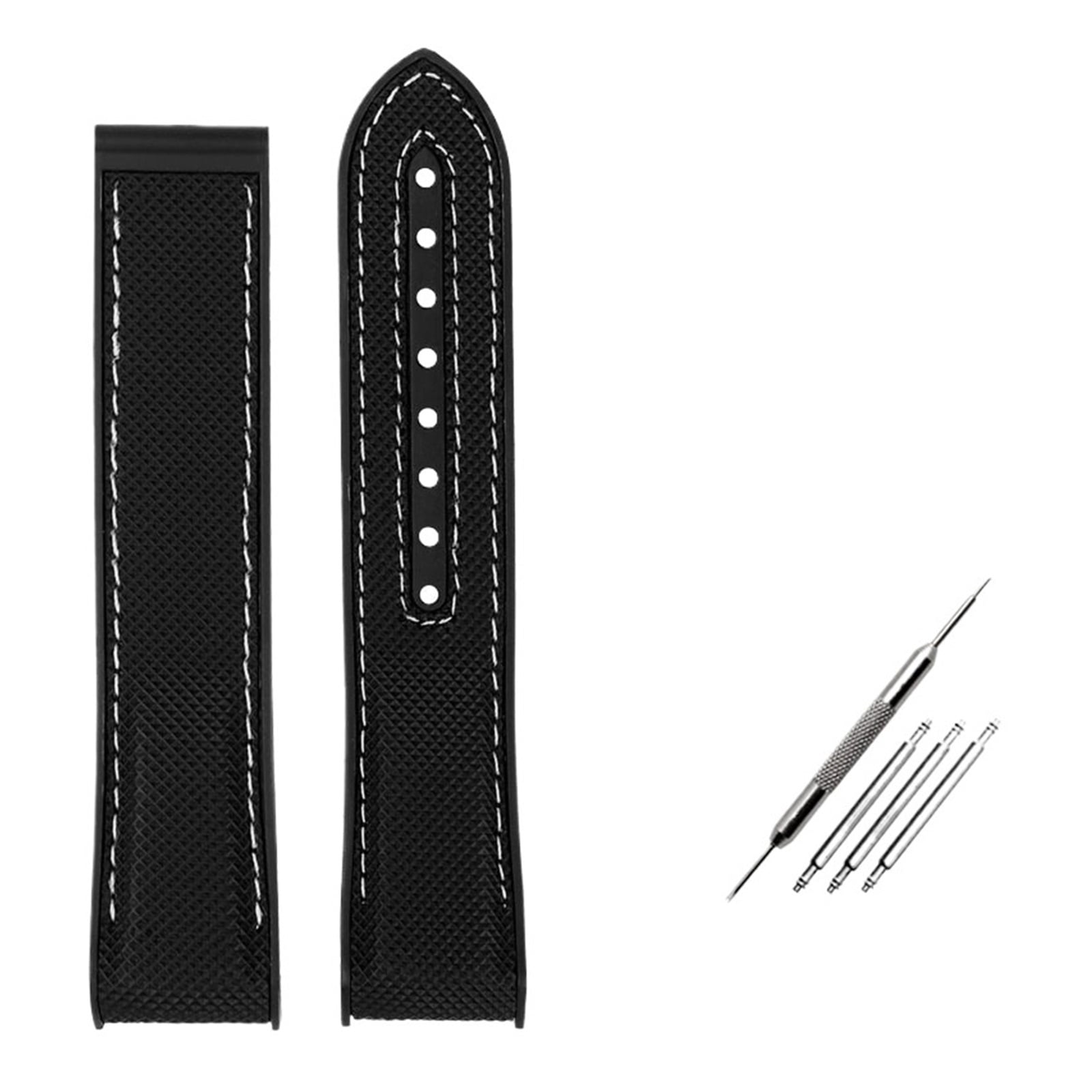 20mm 22mm Curved end Nylon Rubber Watchband Fit For Omega Fit For ...