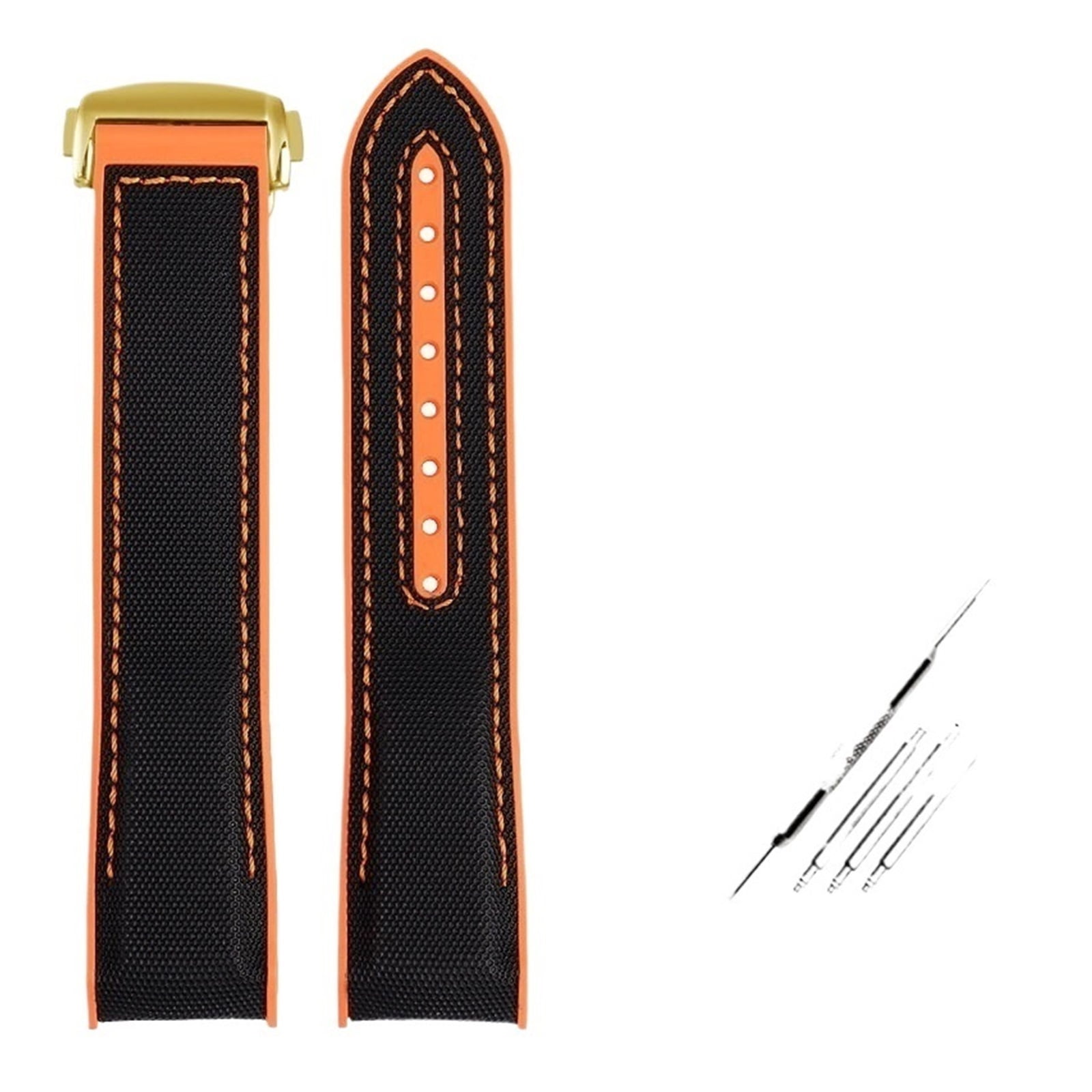 20mm 22mm Curved end Nylon Rubber Watchband Fit For Omega Fit For ...