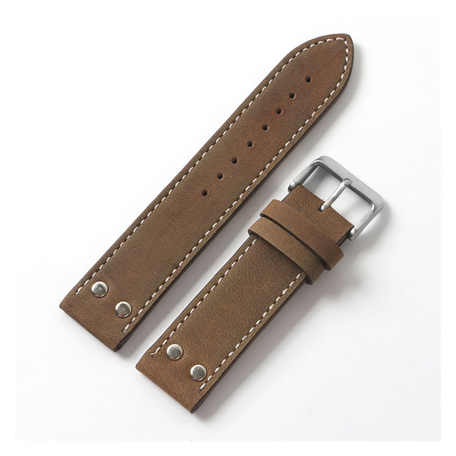 20mm 22mm Double Screw Universal Leather Watch Band Field Aviation ...
