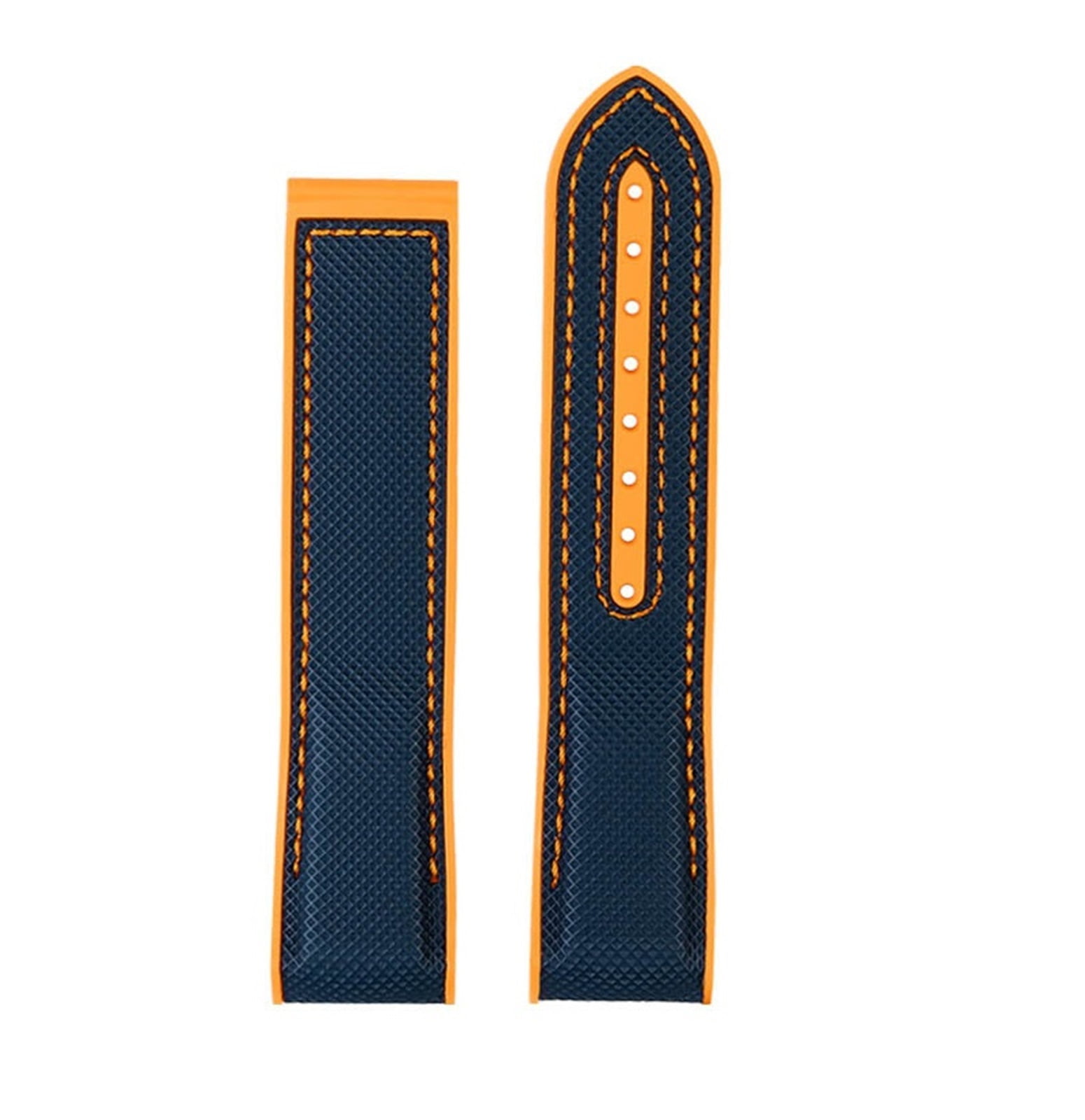 20mm 22mm New Rubber Silicone Bottom + Nylon Watchband Fit For Omega ...