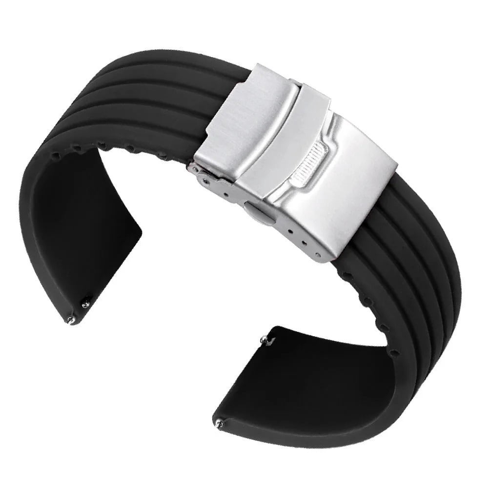 20mm 22mm Quick Release Rubber Strap Extended Soft Hand Watch Silicone ...
