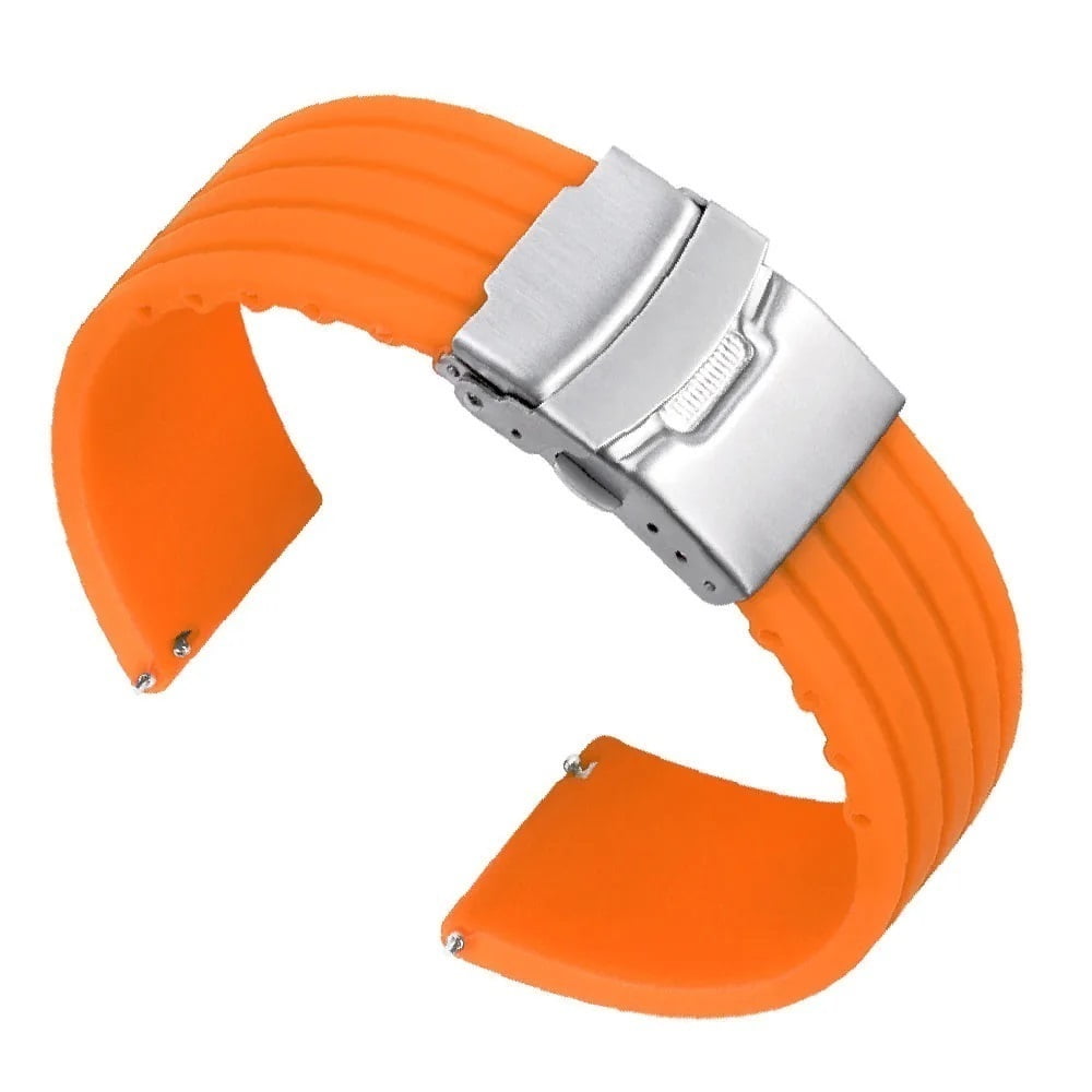 20mm 22mm Quick Release Rubber Strap Extended Soft Hand Watch Silicone ...