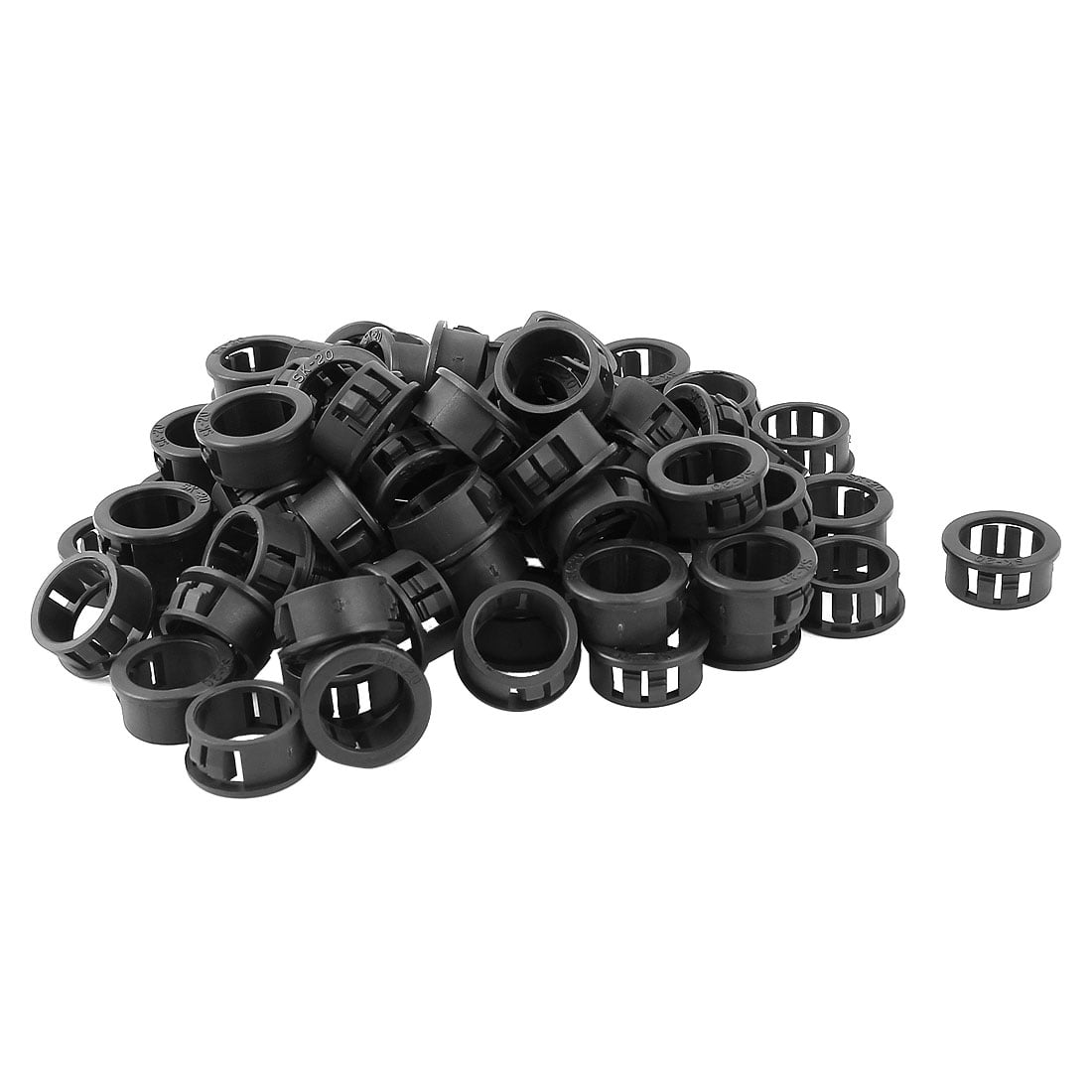 20mm Black Nylon Cable Hose Snap Bushing Protective Grommet 80Pcs ...