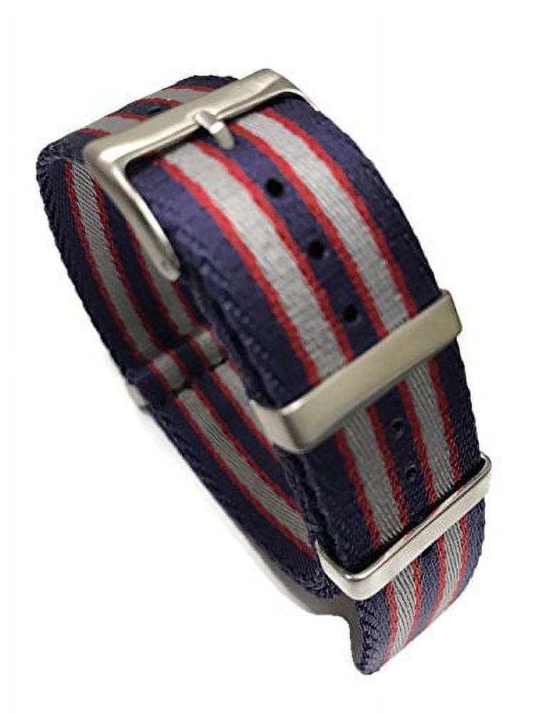 20mm Blue Red Silver Omega Style Premium Heavy Duty Military Nylon ...