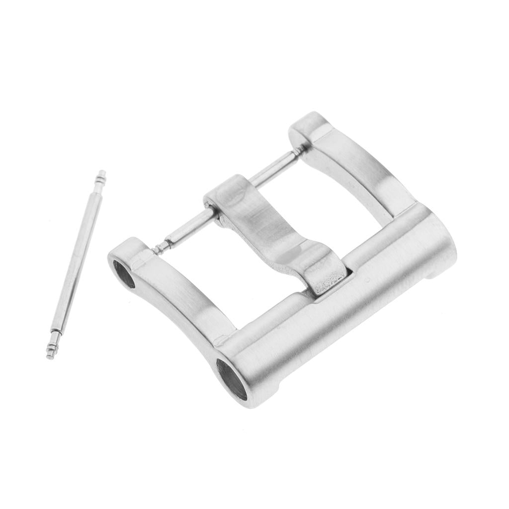 20mm Brushed Metal Strap Replacement Buckle Pin Watch Clasps - Walmart.com