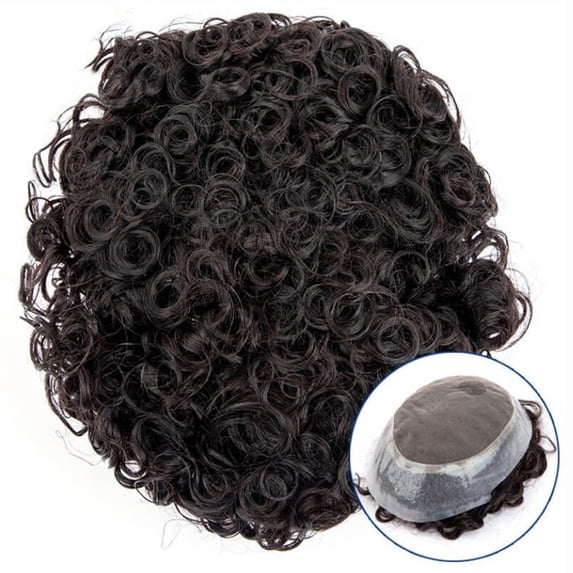 20mm Curly Men's Hair Wigs - Durable and Stylish Transparent Daily Wear ...